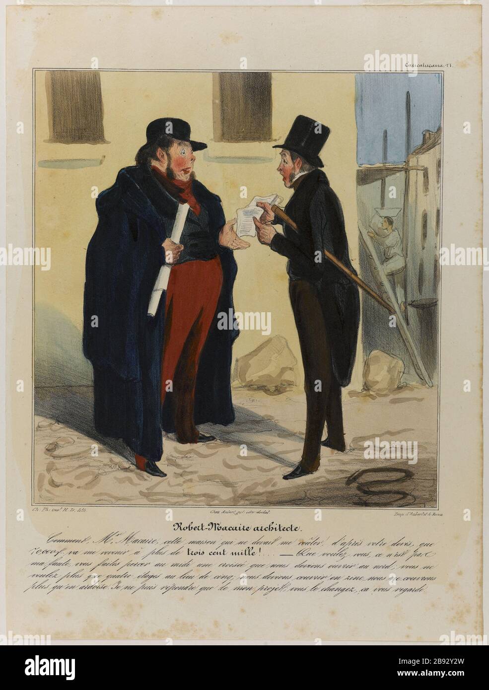 ARCHITECT ROBERT MACAIRE Honoré Daumier (1808-1879). "Robert Macaire architecte". Lithographie ...