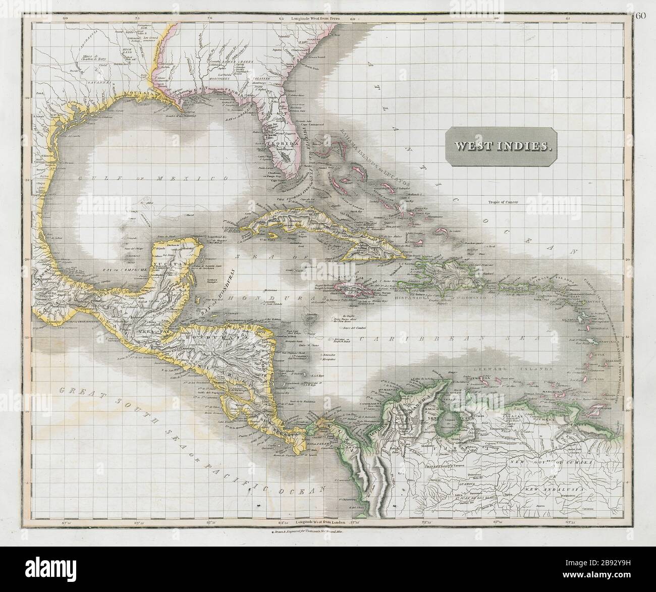 West Indies. Caribbean islands Antilles Gulf of Mexico Florida. THOMSON ...