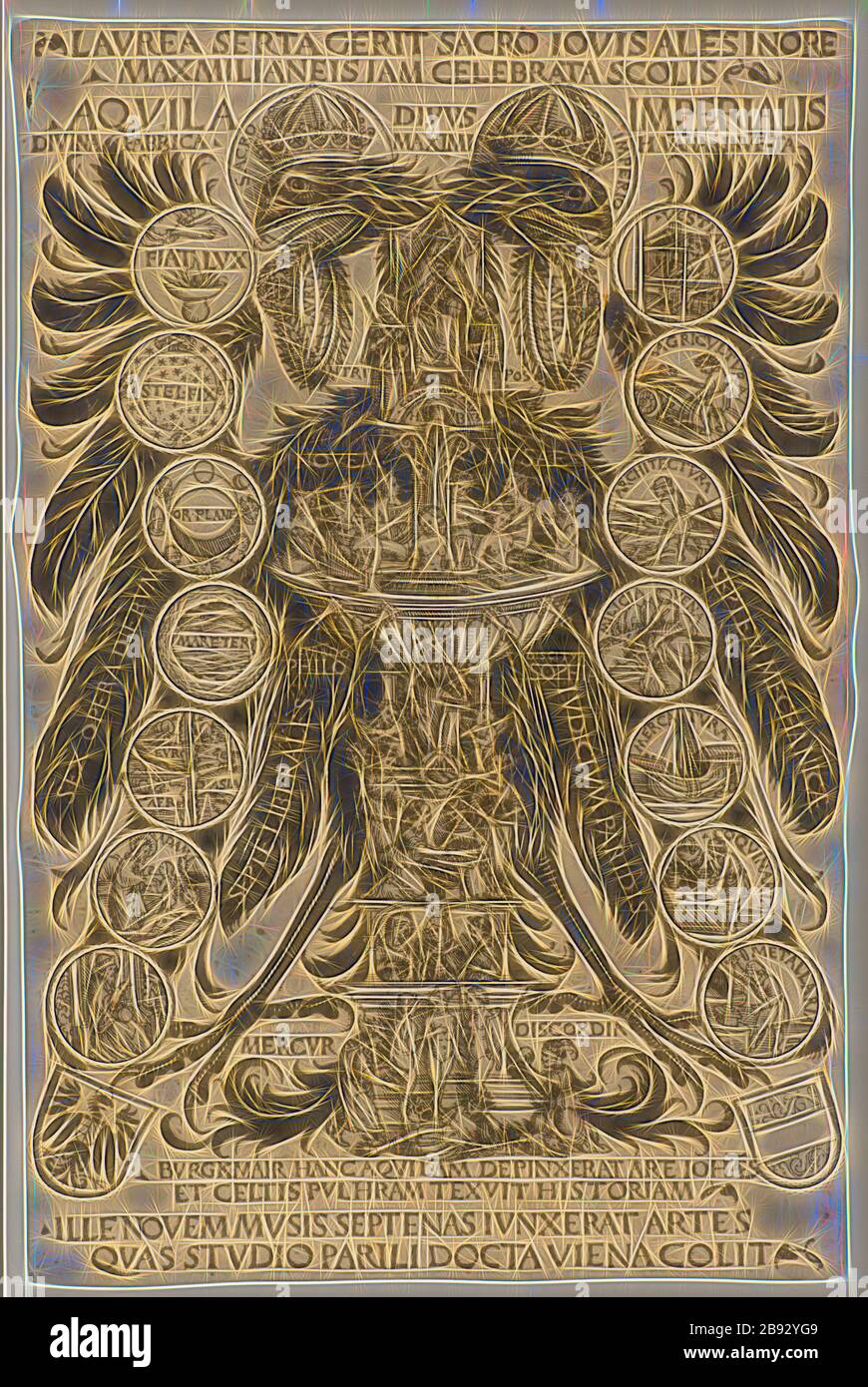 Allegorical imperial eagle of Konrad Celtis with the arts, the ...