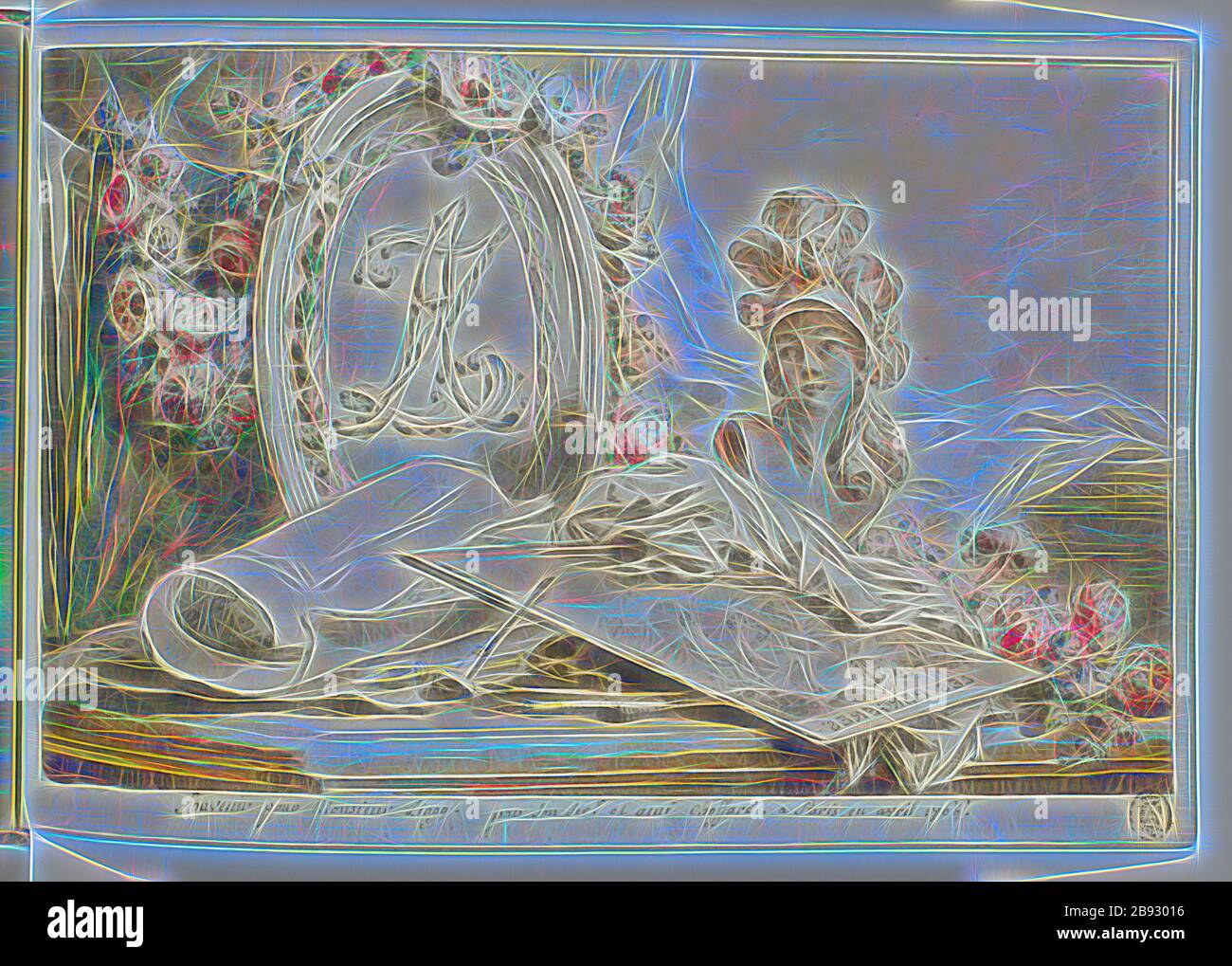 Entry in the genealogy of Adrian Zingg: flower-crowned monogram by ...