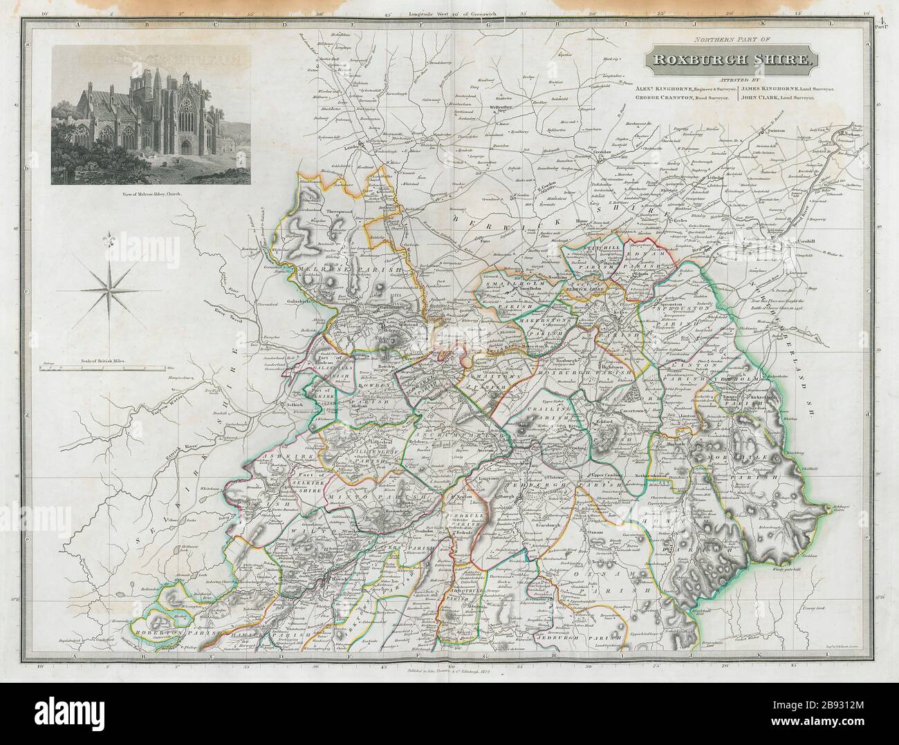 Map of galashiels hi-res stock photography and images - Alamy