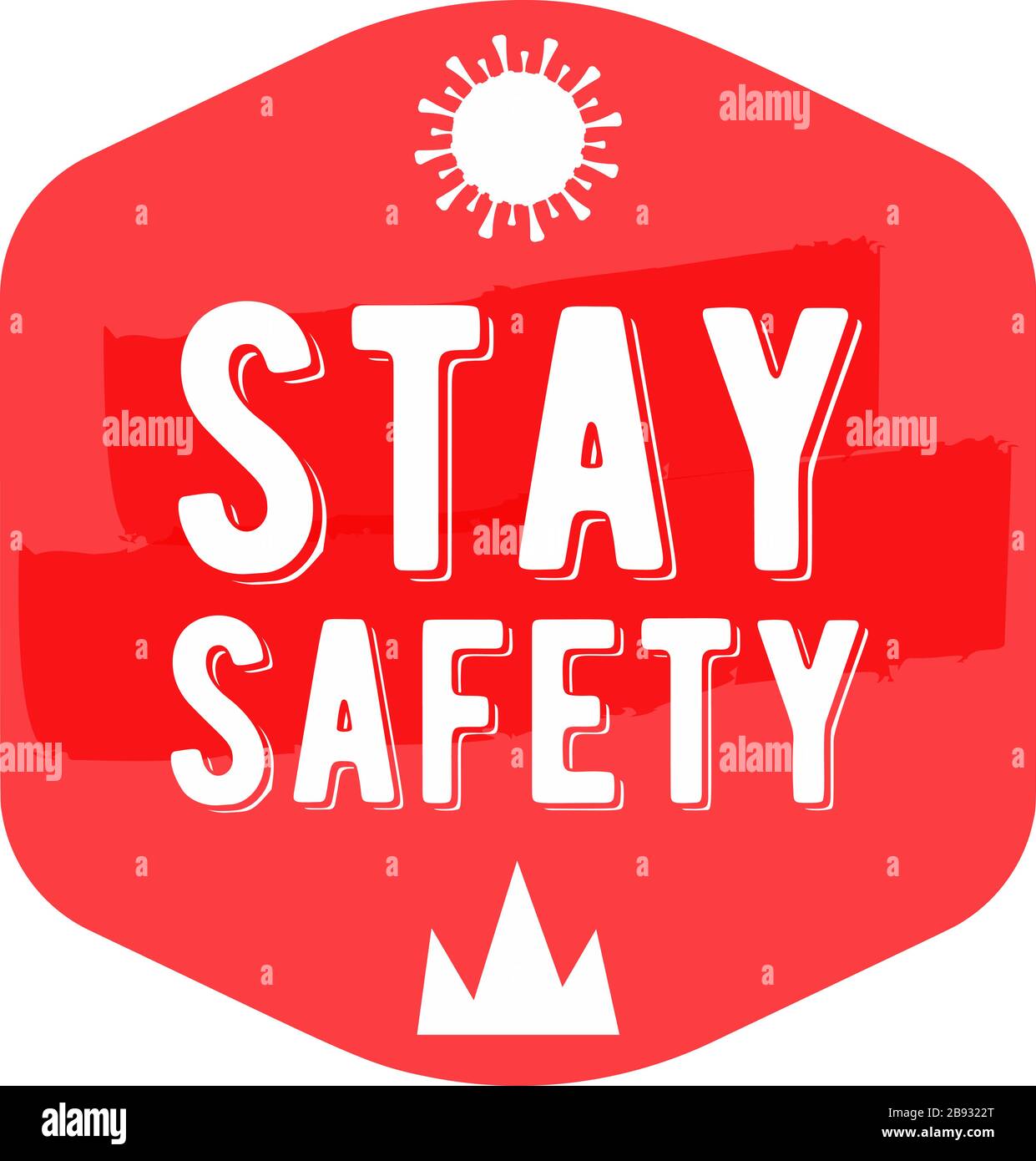 Coronavirus caution badge. Covid-2019 safety advice label - Stay safety ...