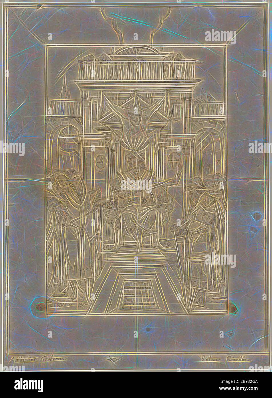 Enwurf for a middle picture with the judgment of Cambyses, feather in ...