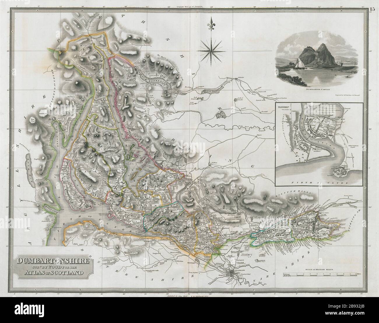 Map of the county of dumbarton hi-res stock photography and images - Alamy