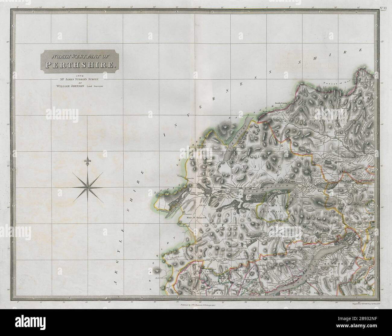 Perthshire north west. Lochs Rannoch, Tay & Ericht. Kinloch. THOMSON ...