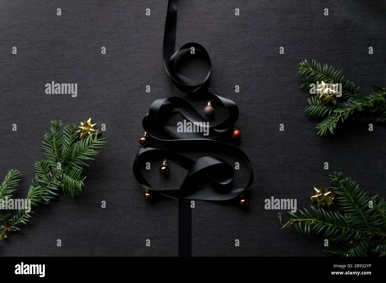 Creative Christmas Tree Flat Lay Stock Photo - Alamy