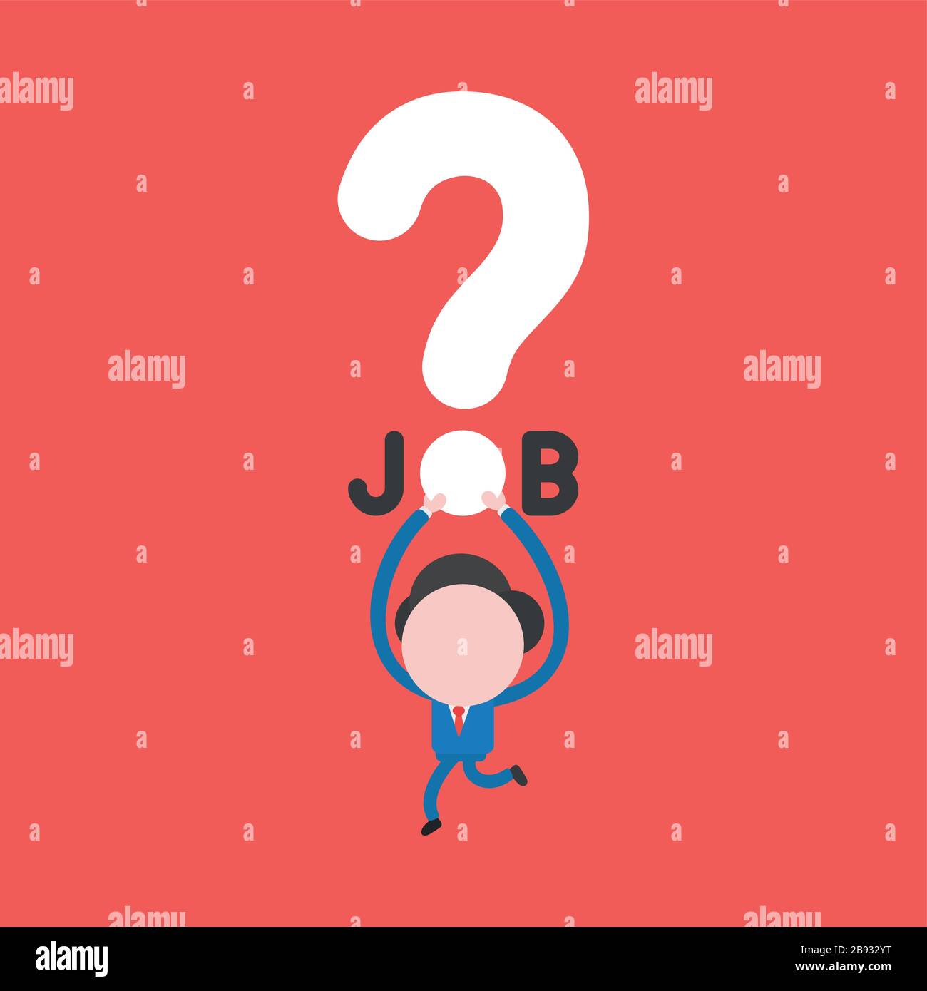 Vector illustration of businessman character running and holding up job ...