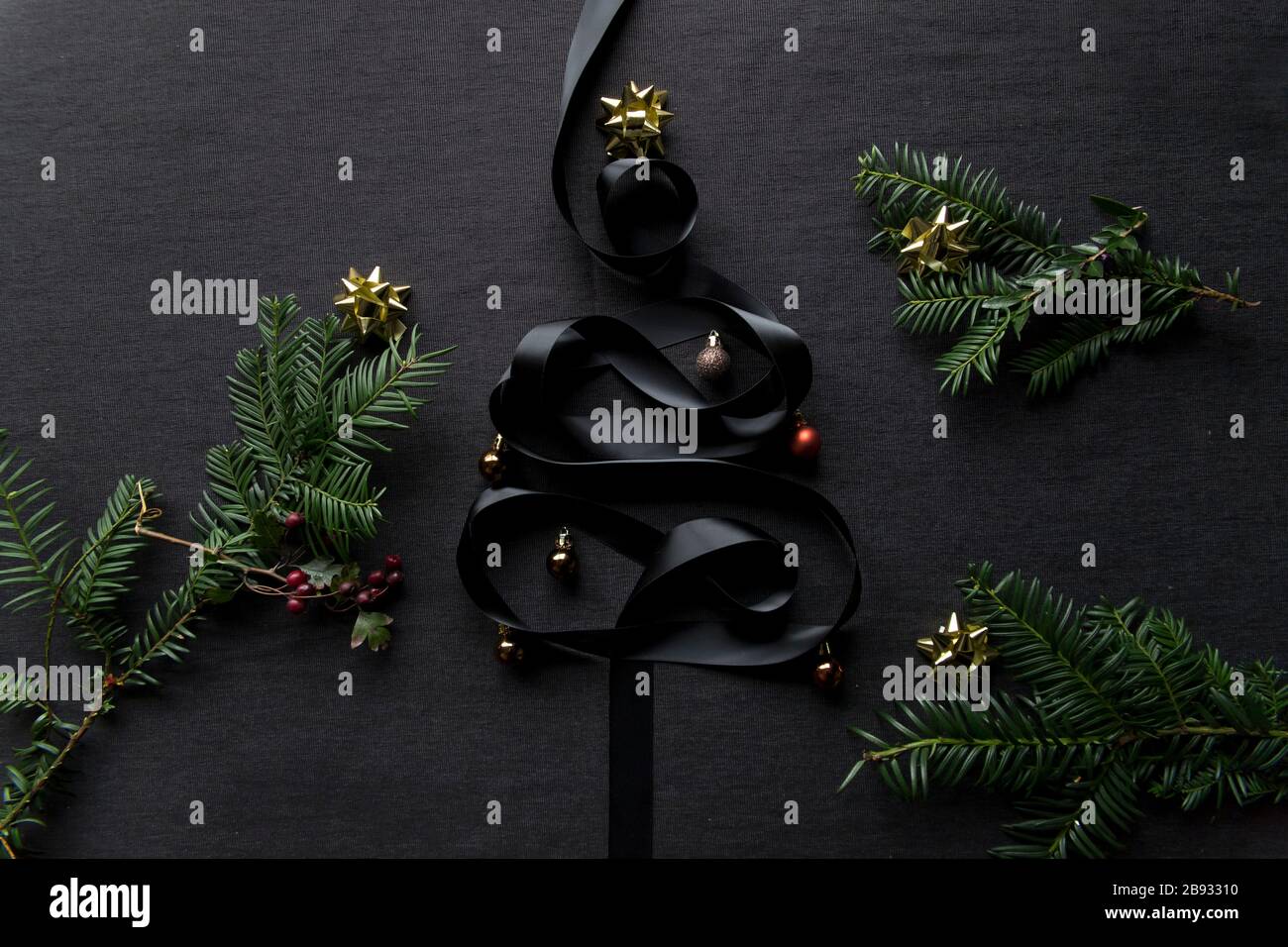 Creative Christmas Tree Flat Lay Stock Photo - Alamy