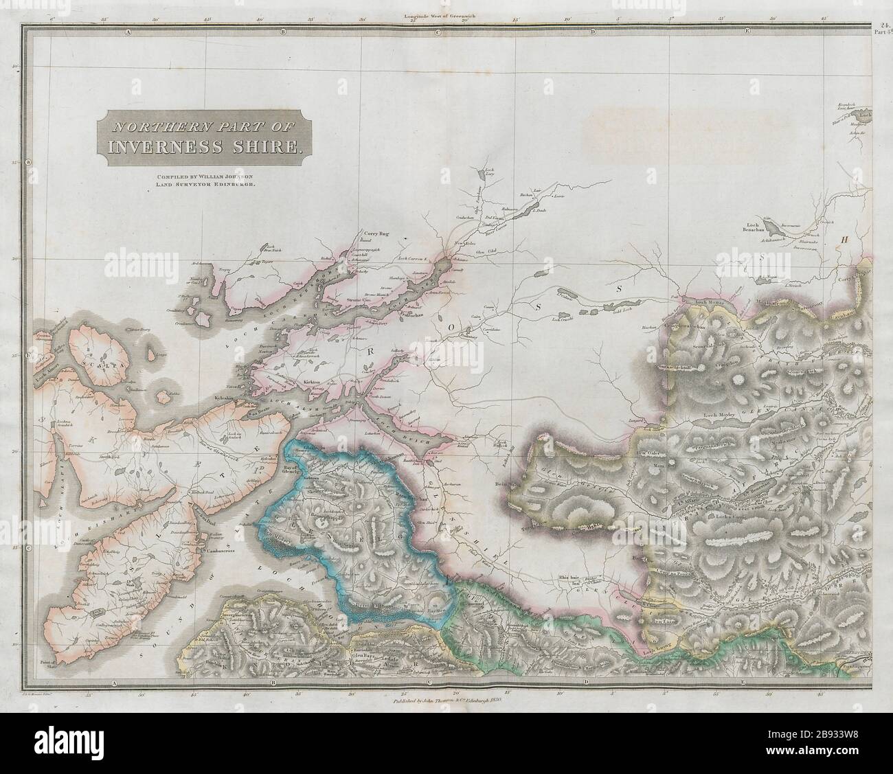 Inverness-shire north-west sheet. Skye Lochalsh Fort Augustus. THOMSON ...