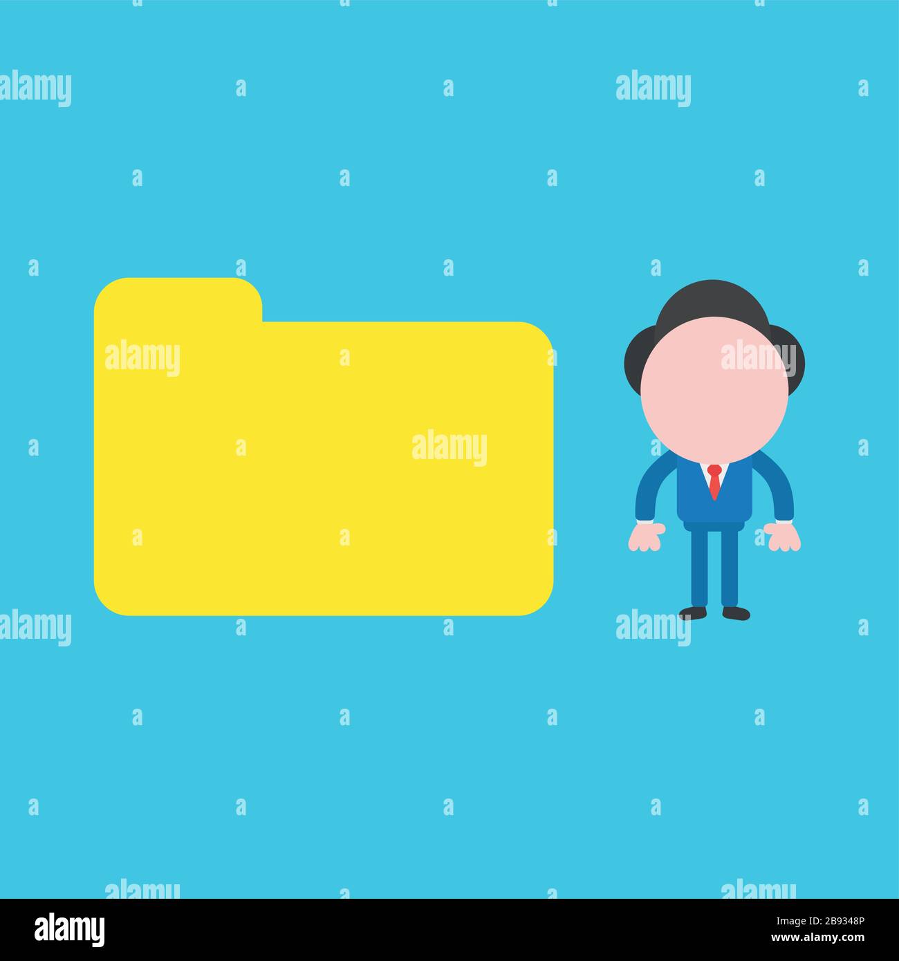 Vector illustration of businessman character with closed file folder ...