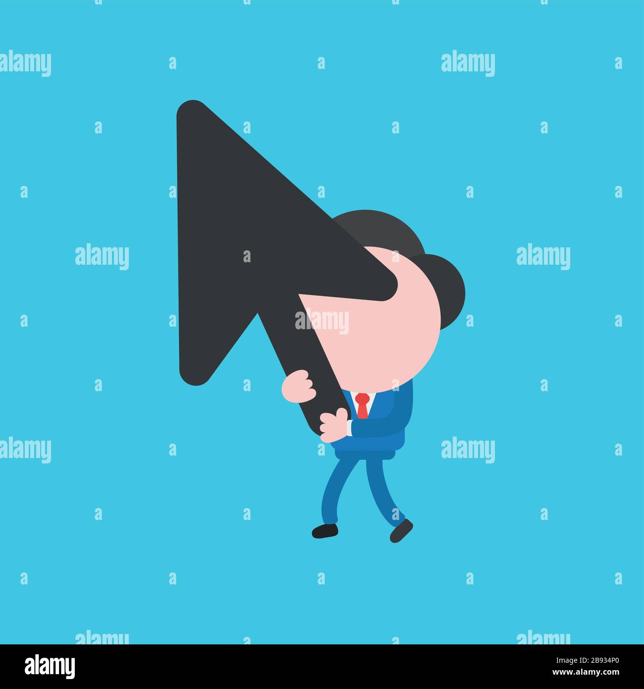 Vector illustration of businessman character walking and holding ...