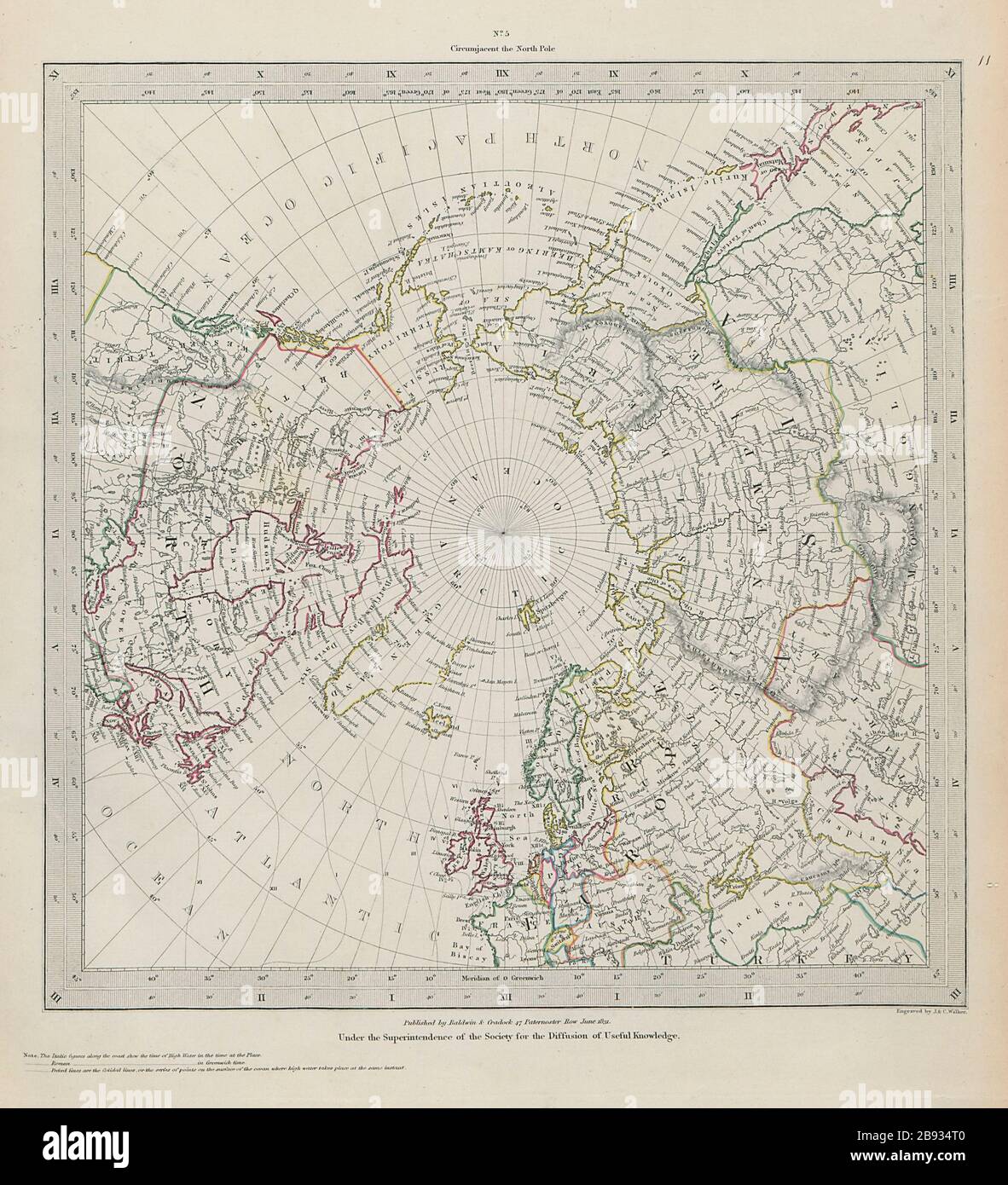 NORTHERN LATITUDES POLE ARCTIC British Columbia part of US SDUK 1844 ...