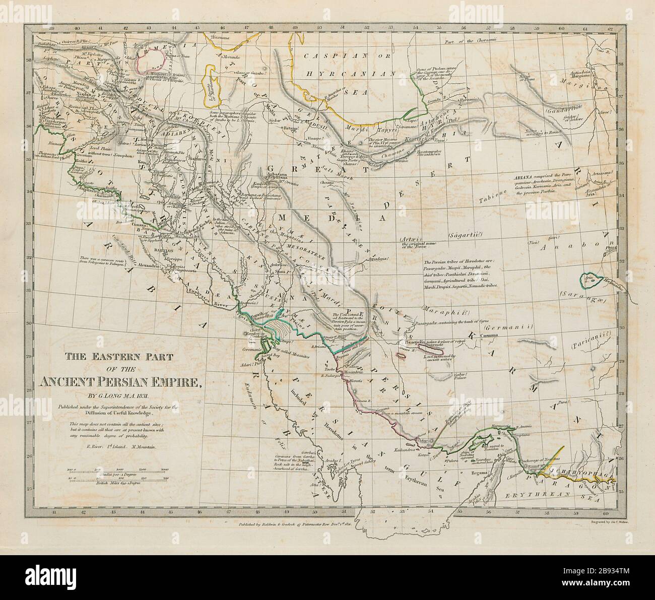 Iran Iraq The Eastern Part Of The Ancient Persian Empire Sduk 1844 Old