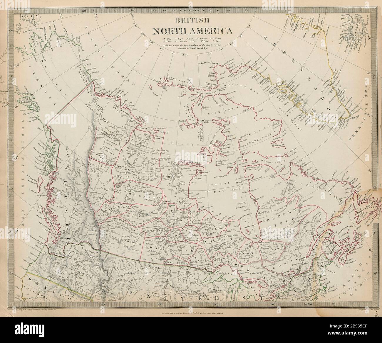 BRITISH NORTH AMERICA. Washington state shown as Canadian. Canada SDUK ...