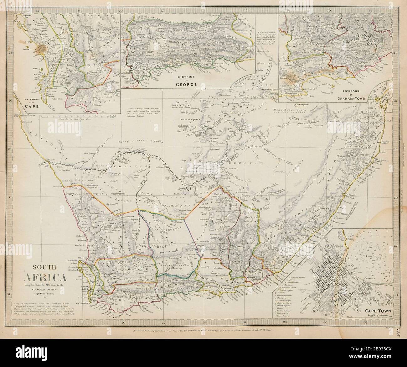 SOUTH AFRICA Cape Town city plan. Graham Town. District of George SDUK ...