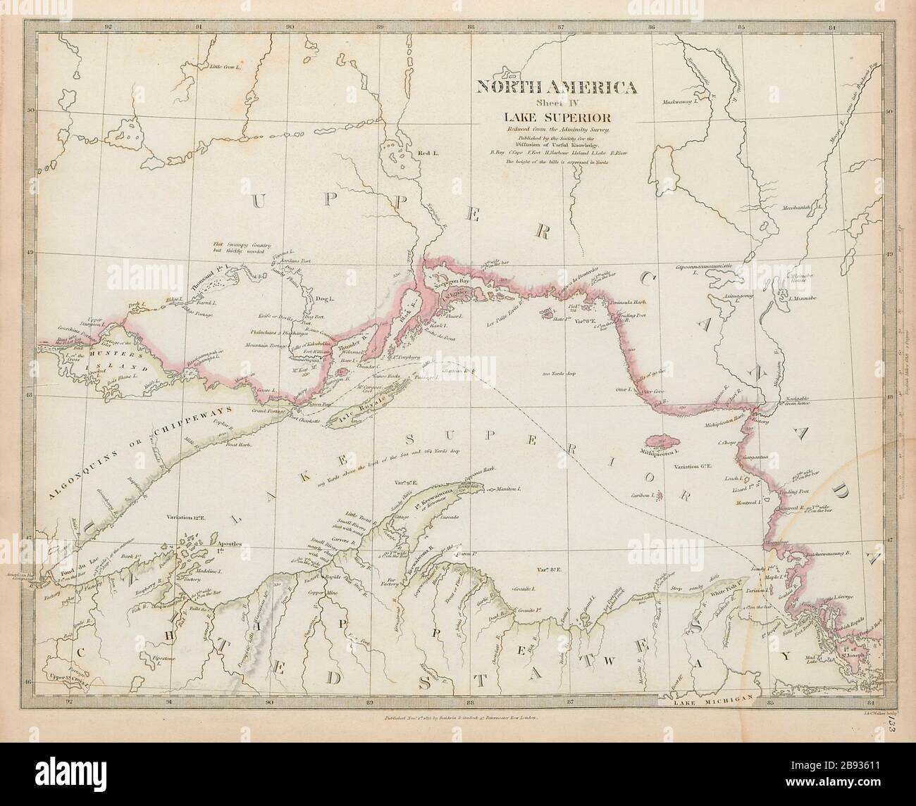 LAKE SUPERIOR USA/Canada Ontario Chippewa Michigan Indian tribes SDUK ...