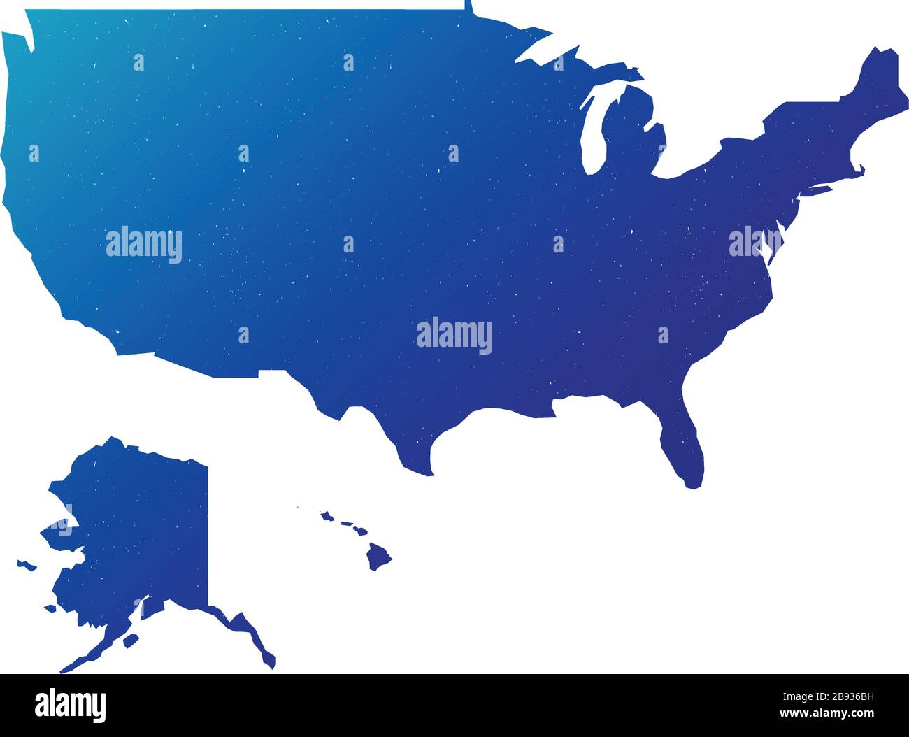 Simple blue gradient map of the usa. Stock Vector illustration isolated ...