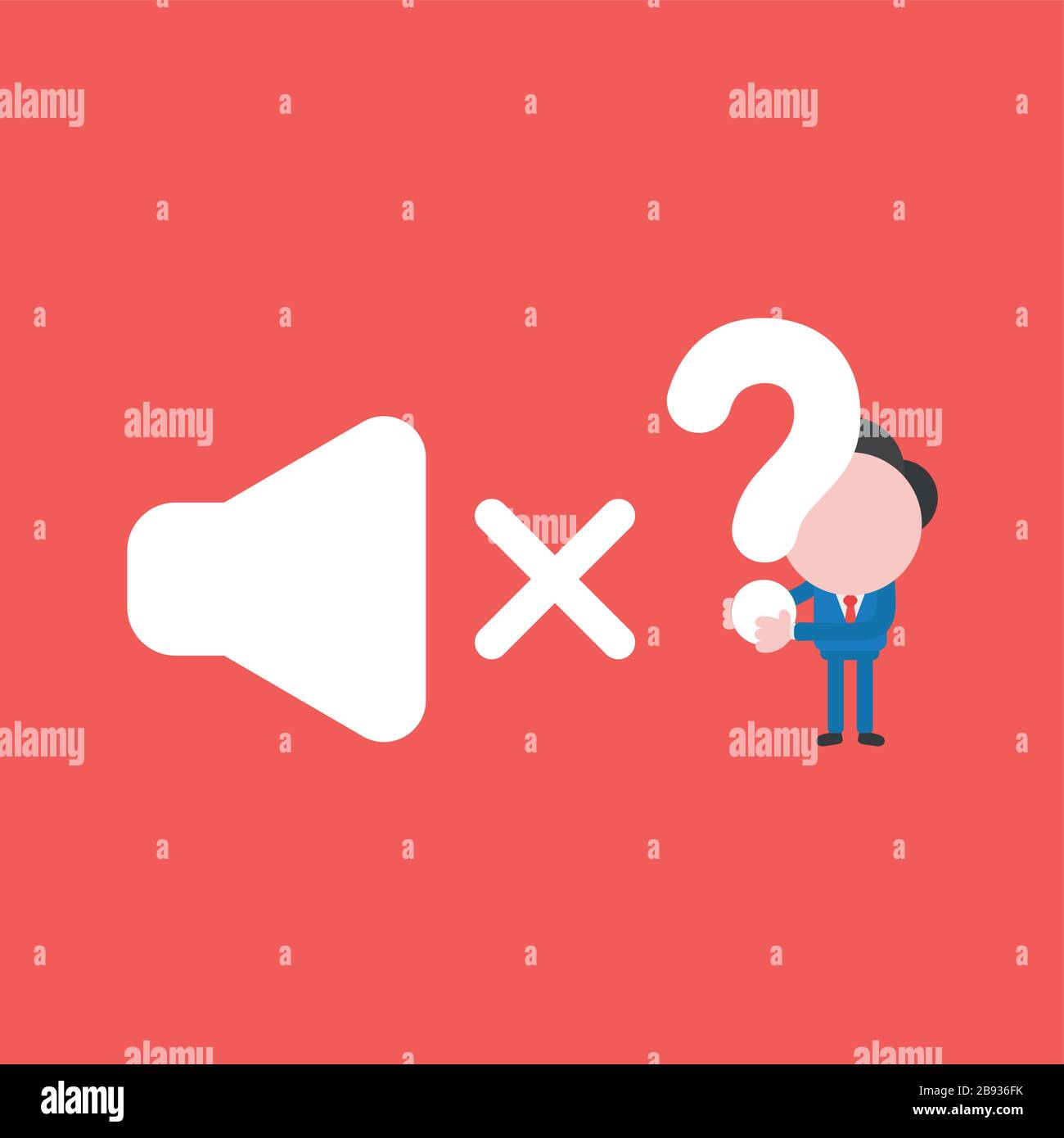Vector illustration of businessman character holding question mark with ...