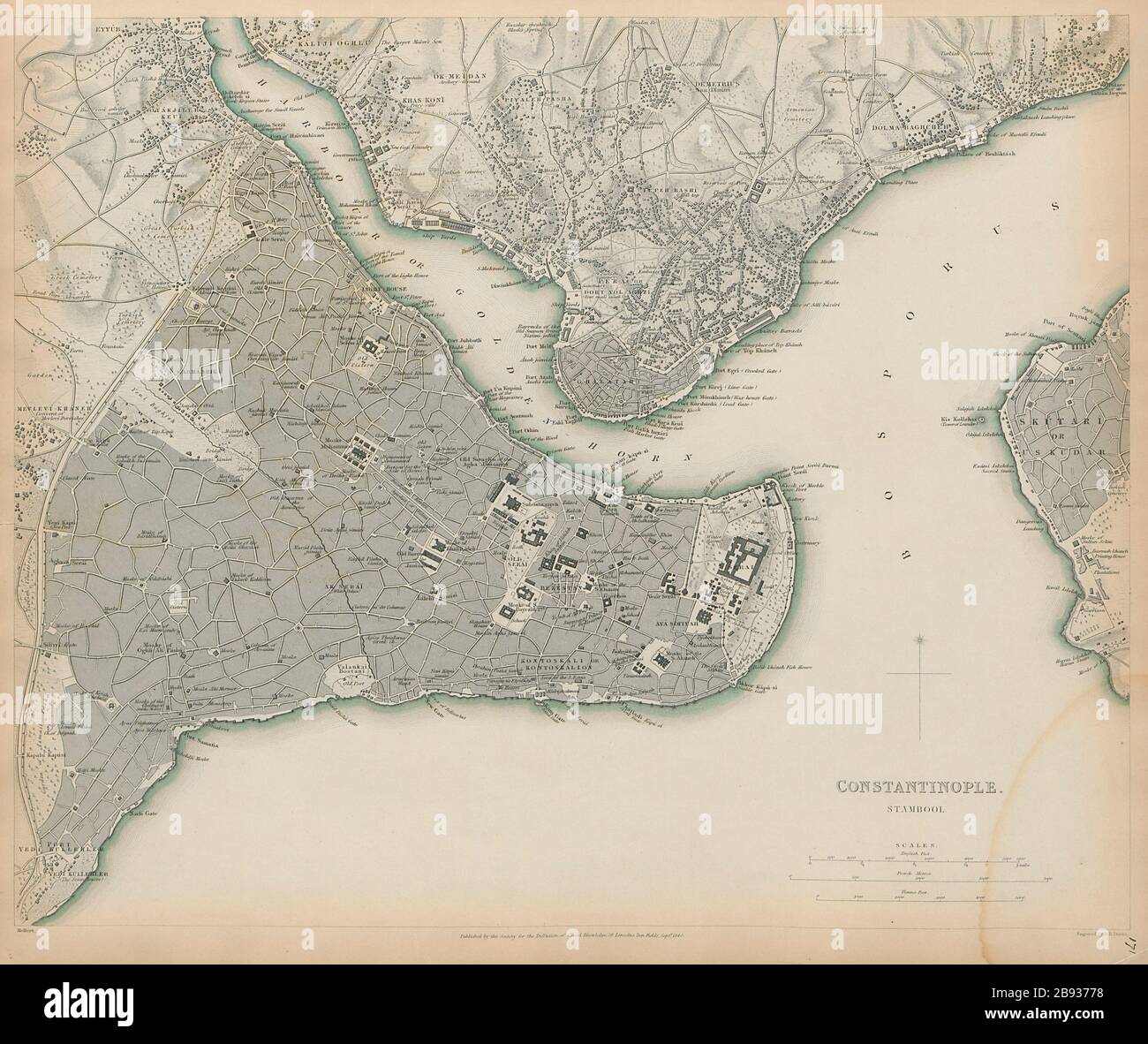 Vintage map of istanbul hi-res stock photography and images - Alamy