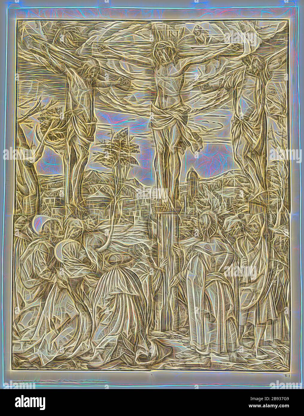 Christ on the cross between the two thieves hi-res stock photography ...