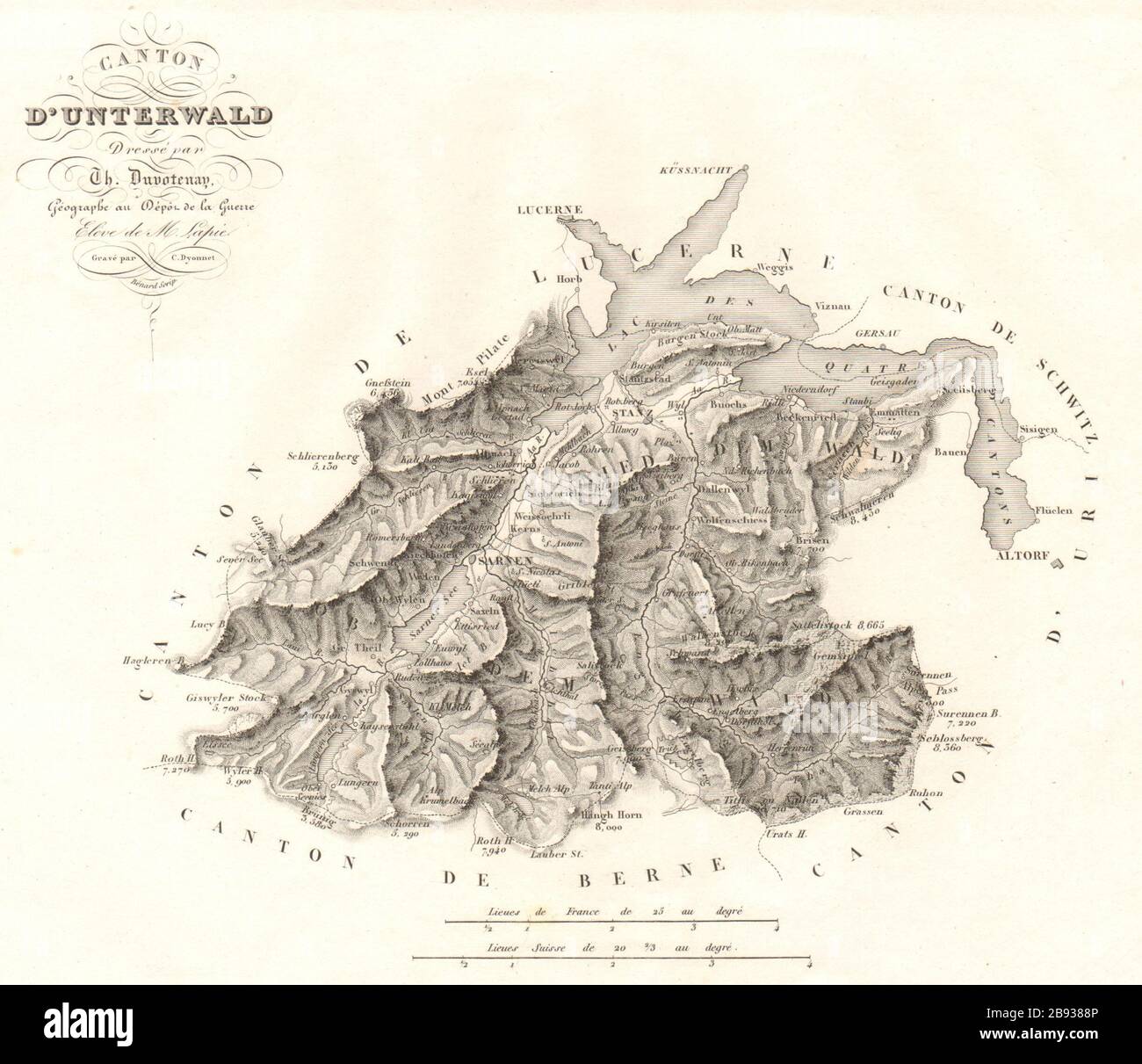 Canton d'Unterwalden. Obwalden Nidwalden. Schweiz Switzerland DUVOTENAY ...