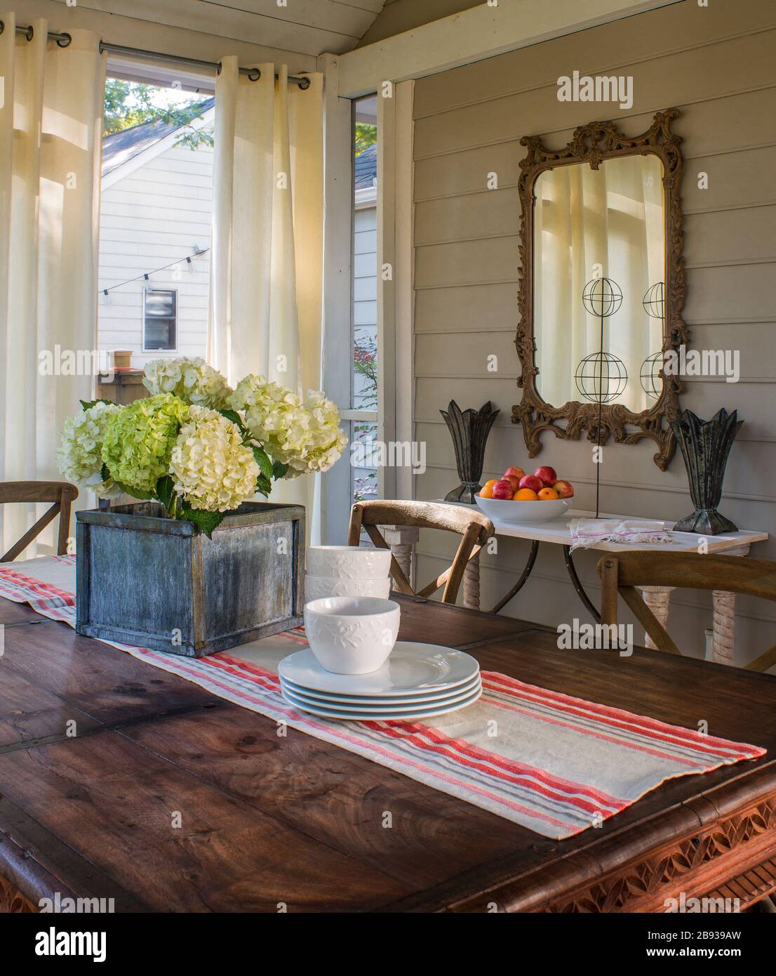 Small House Decorating- Enclosed porch Stock Photo - Alamy