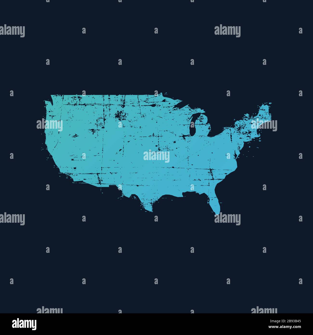 blue grunge USA map. Stock Vector illustration isolated on blue ...