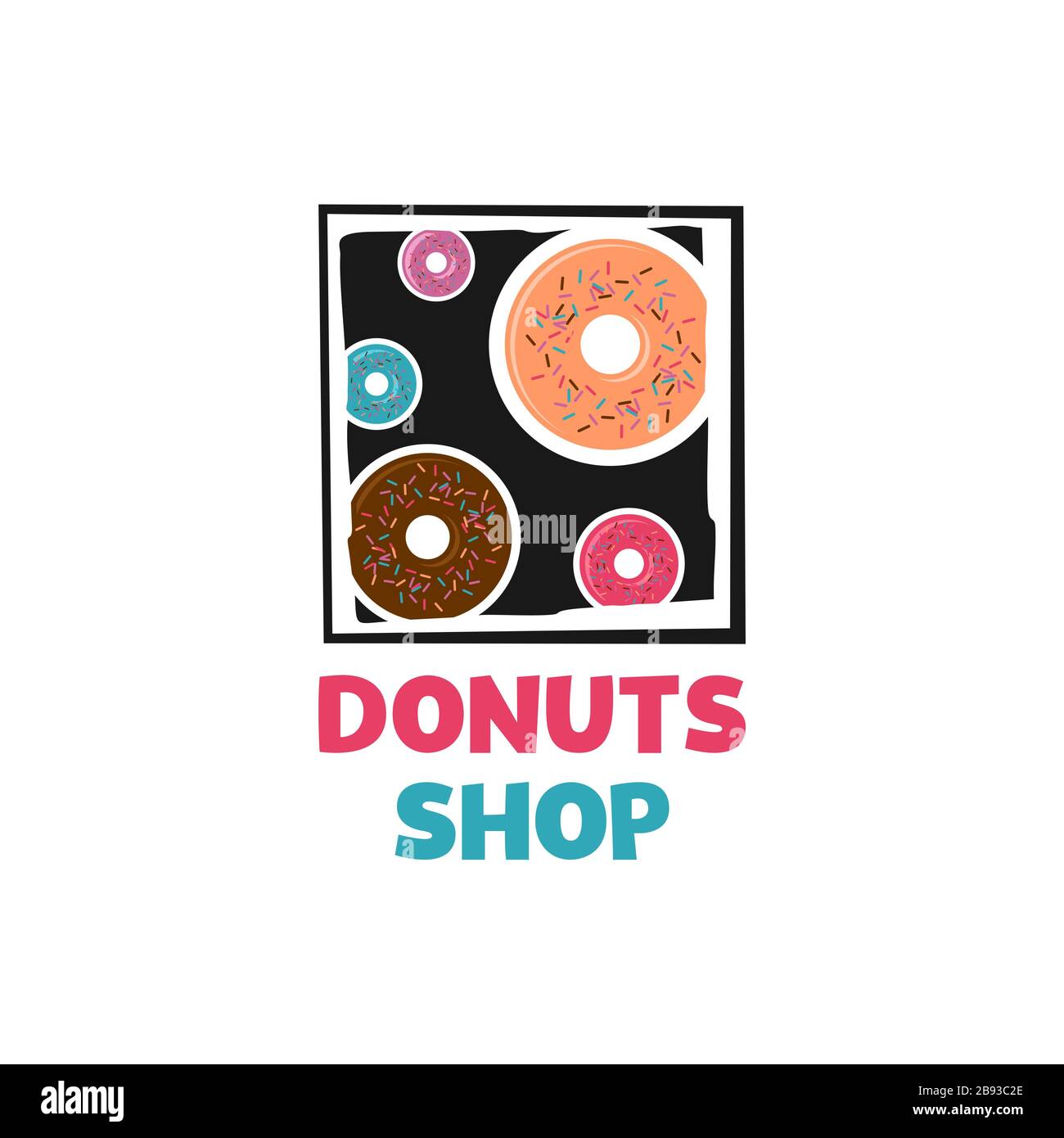Donuts Logo Template Illustration Design. Vector EPS 10 Stock Photo - Alamy
