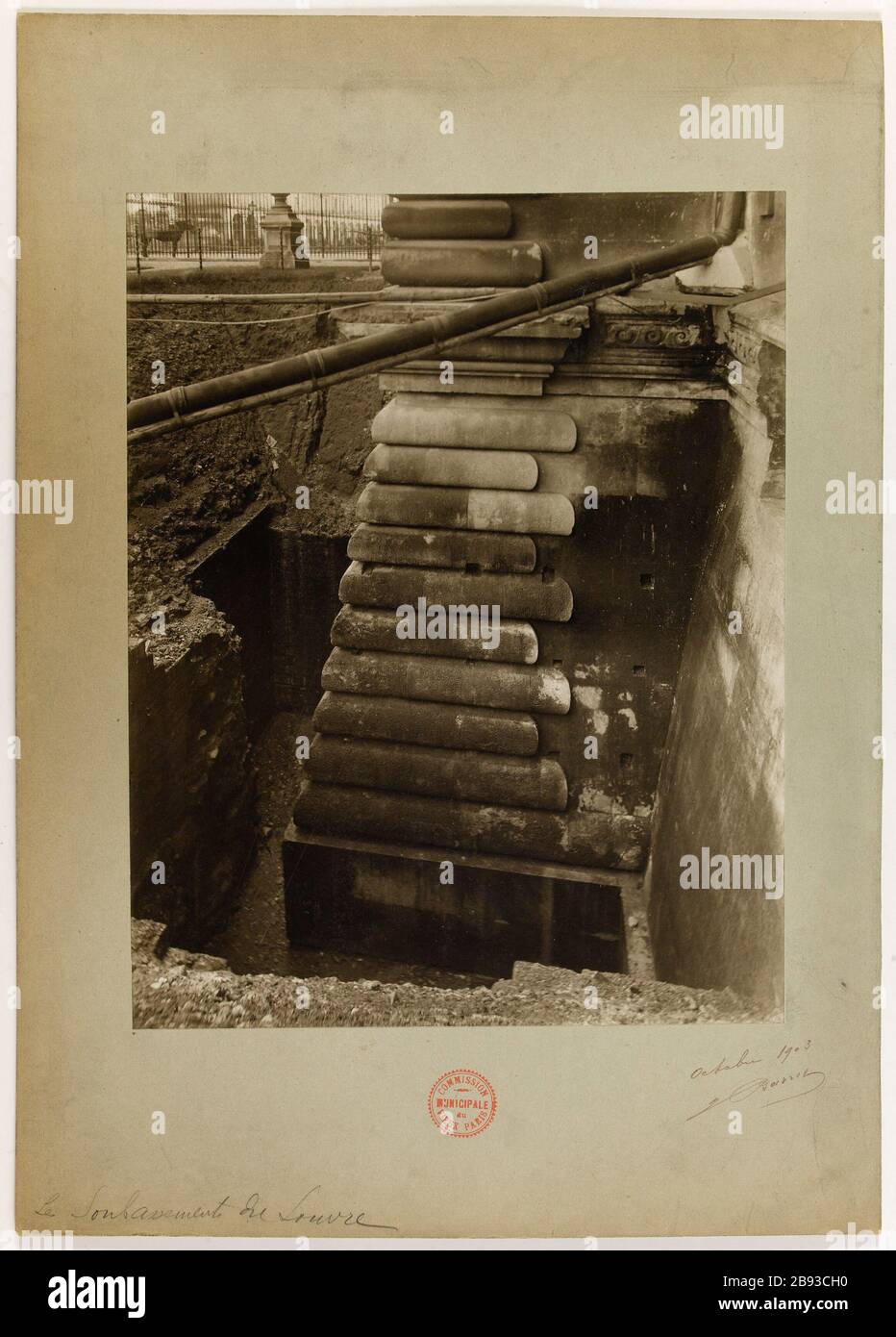 The Bottom units Louvre. View of the basement of the Louvre Palace, 1st ...