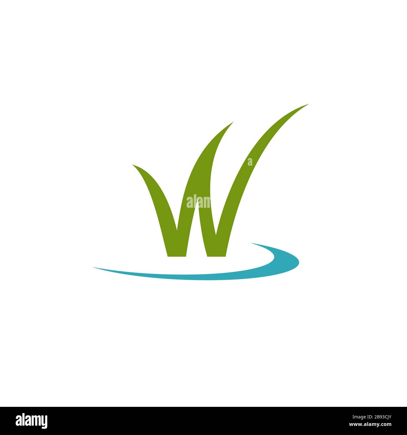 Green Grass W Letter Logo Template Illustration Design. Vector EPS 10 ...