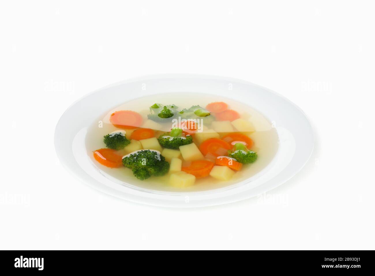 Plate with soup isolated on white background Stock Photo - Alamy
