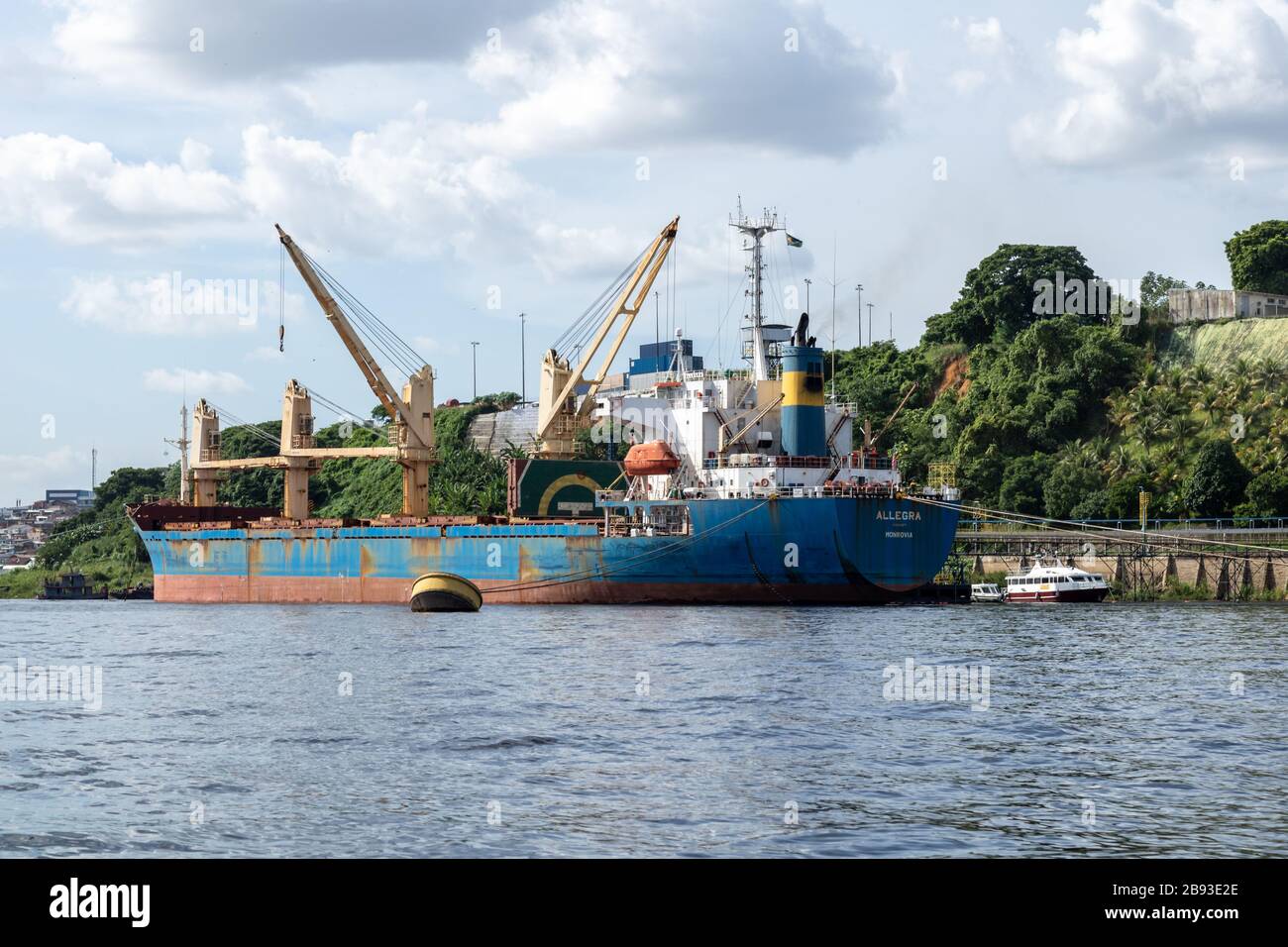 ships on the Amazon river in the Port of the city Manaus Amazonas ...
