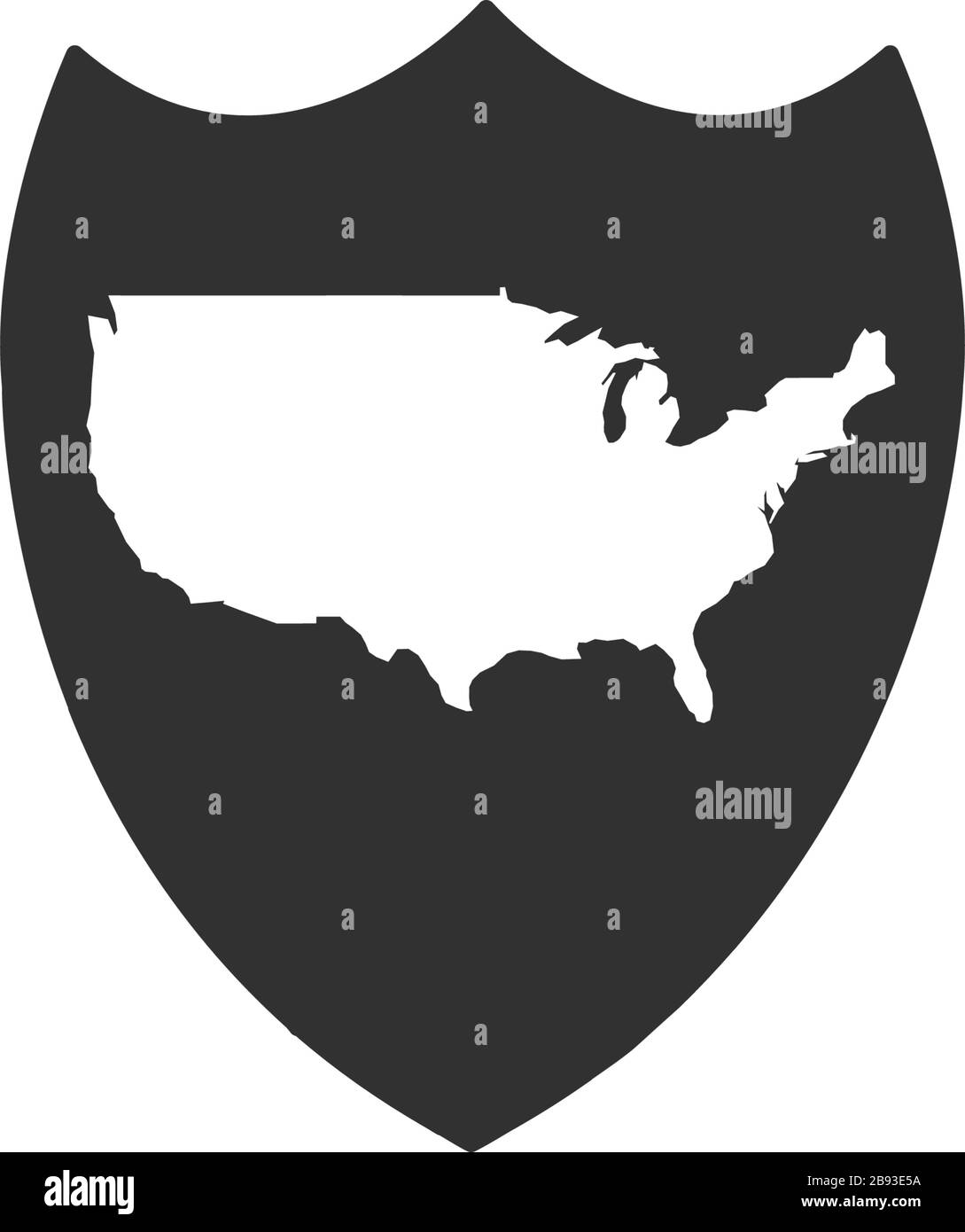 USA map on security shield. Stock Vector illustration isolated on white ...