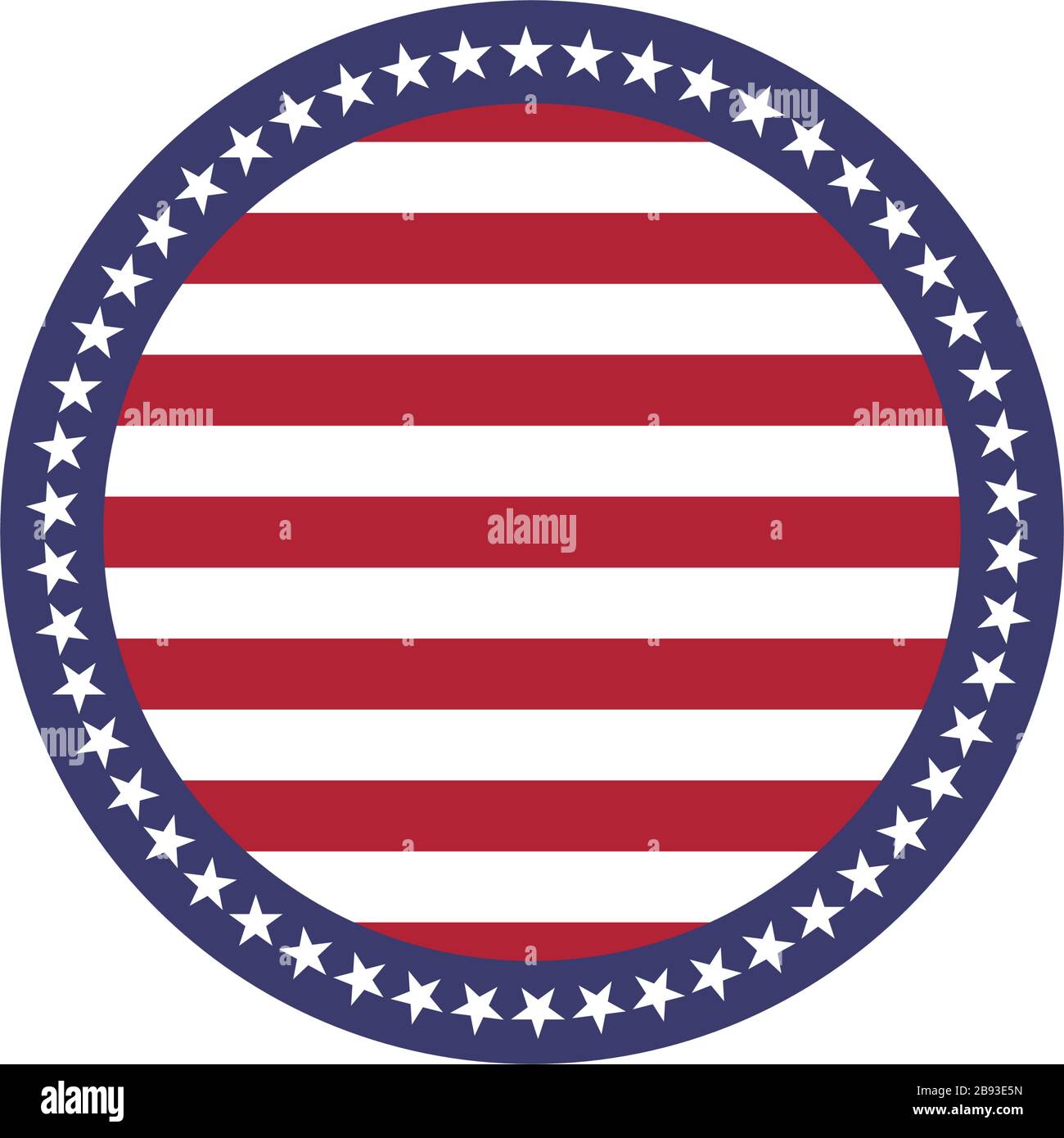 Round frame American flag stylized, USA round patriotic badge with red ...