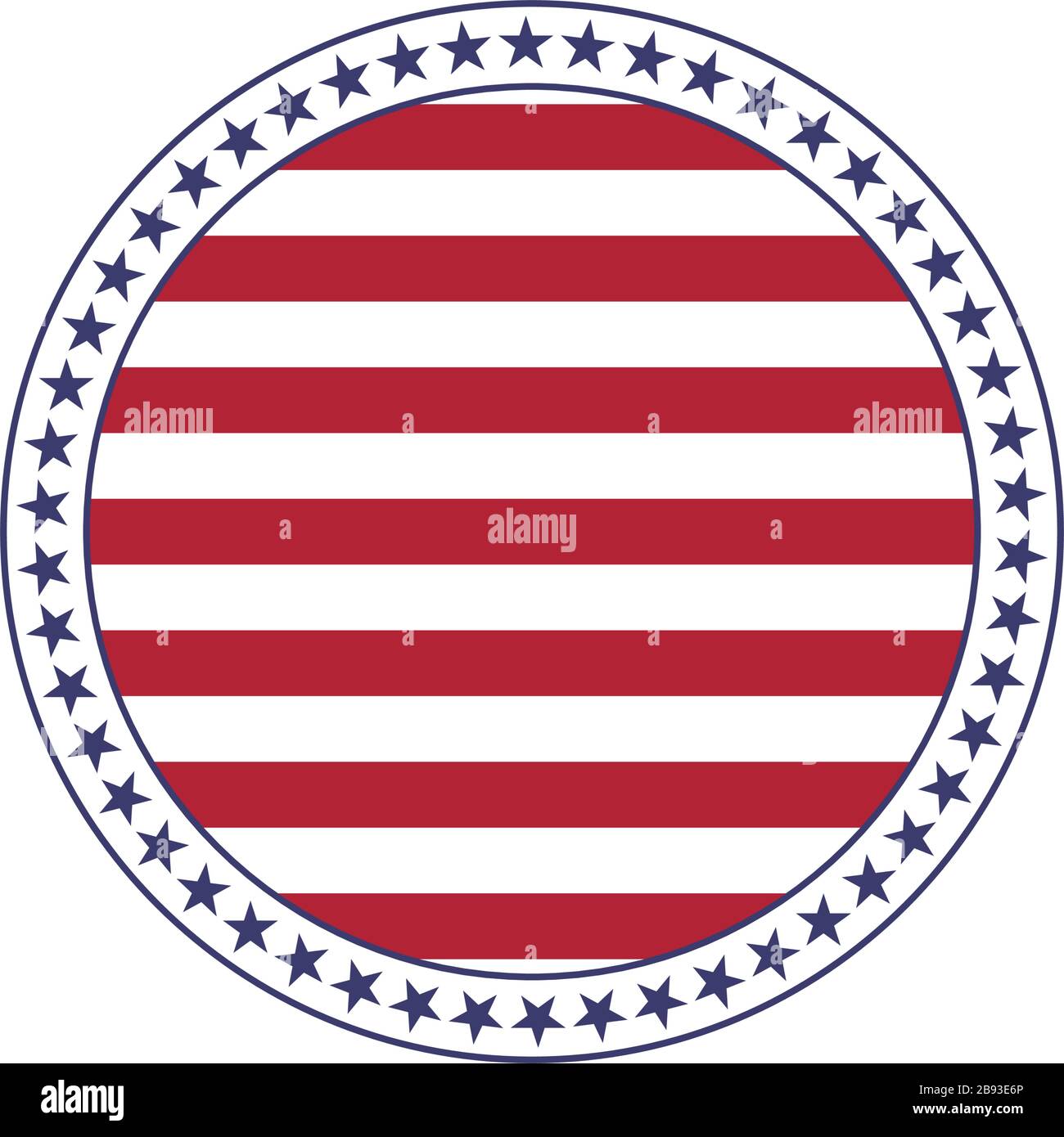Round frame American flag stylized, USA round patriotic badge with red ...