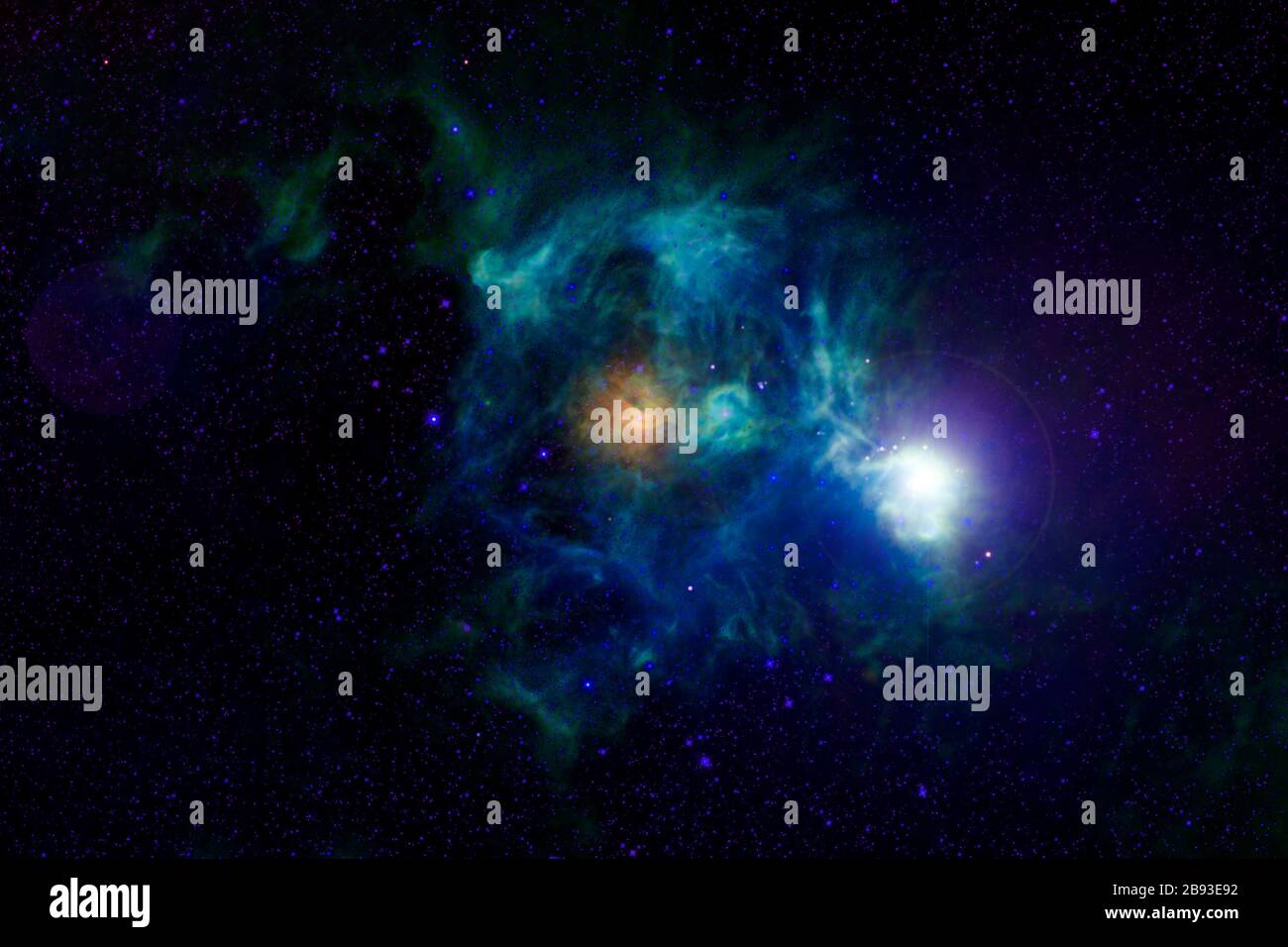 A beautiful blue galaxy in deep space. Elements of this image furnished ...