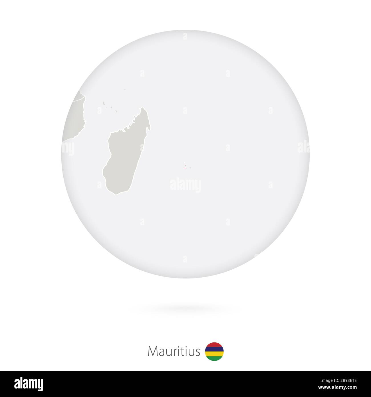 Map of Mauritius and national flag in a circle. Mauritius map contour with flag. Vector ...