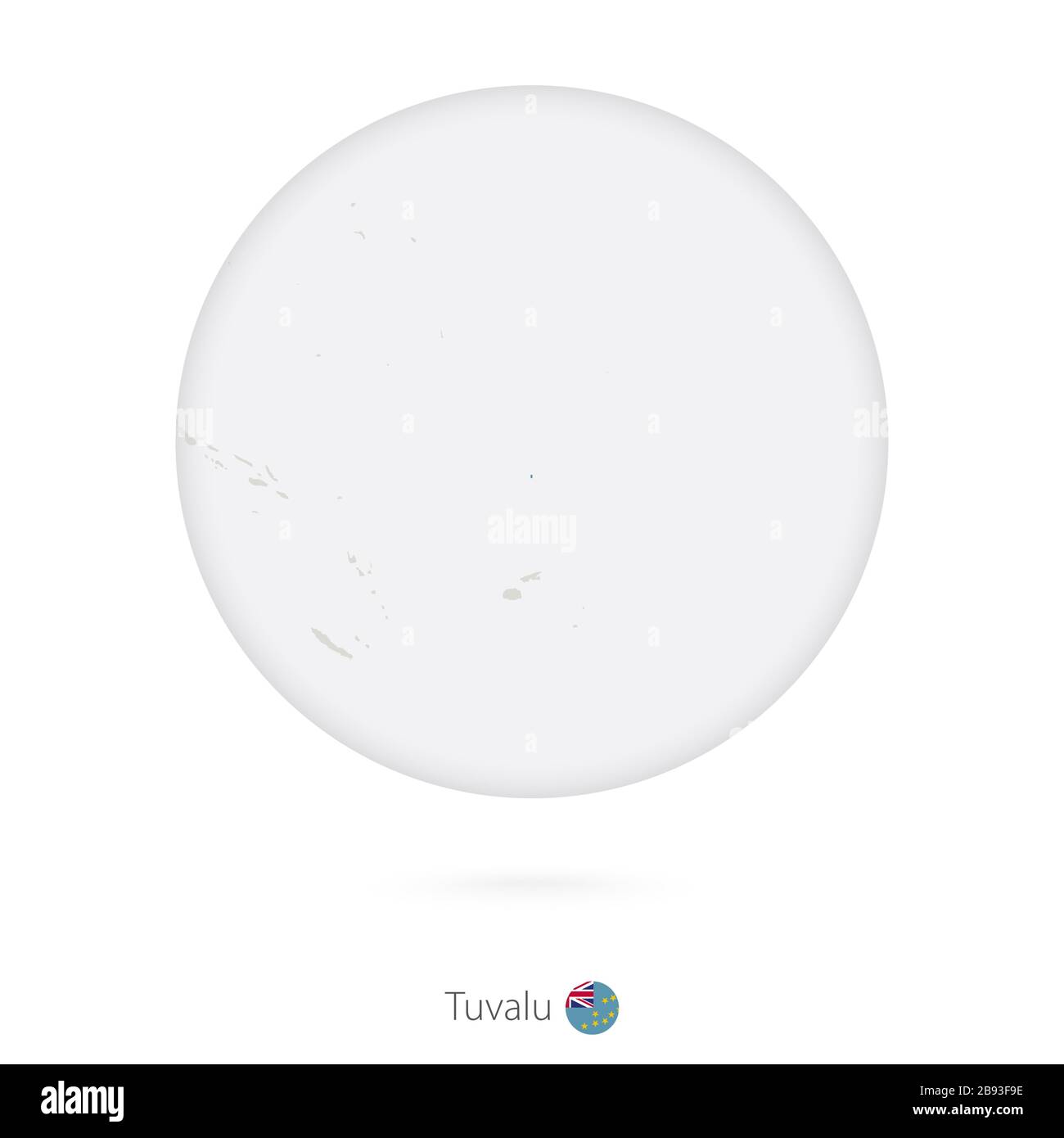 Map of Tuvalu and national flag in a circle. Tuvalu map contour with ...