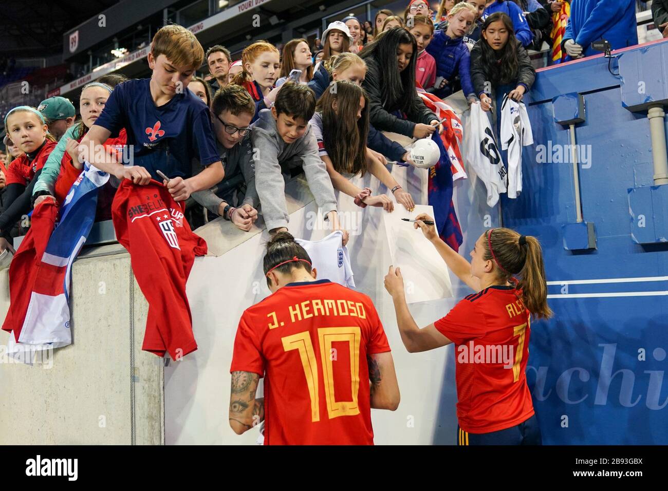 HARRISON. USA. MAR 08: Jennifer Hermoso and Alexia Putellas of Spain ...