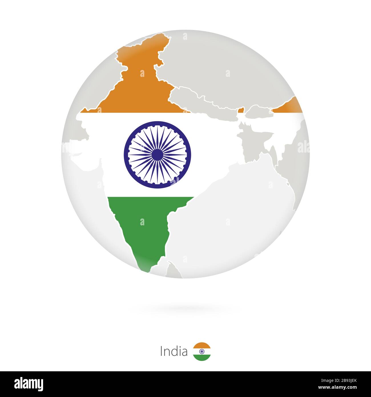 Flag Map Of India Logo Vector