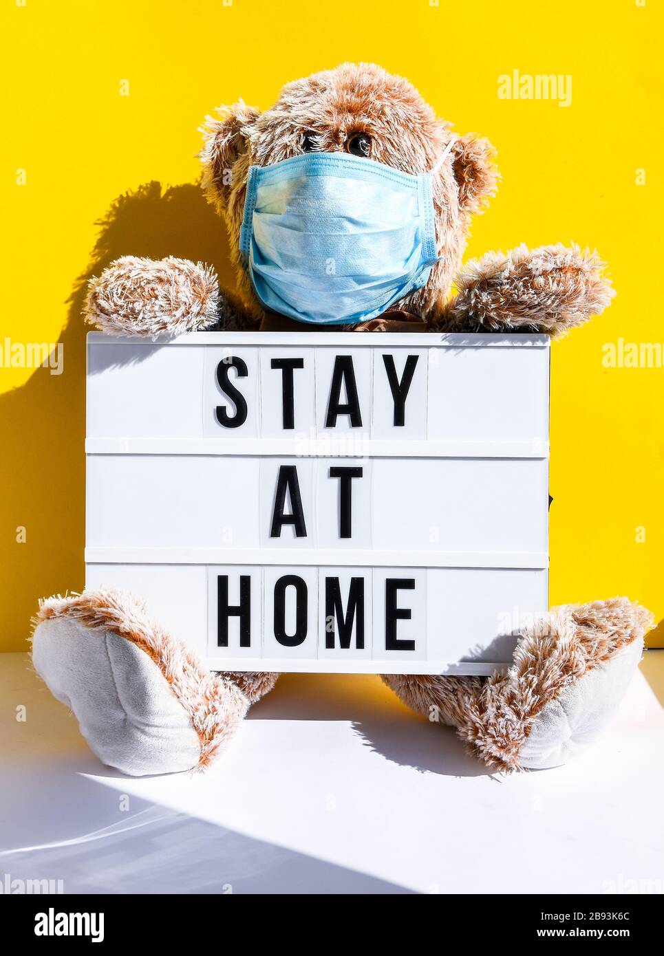 Coronavirus covid-19 and pollution protection concept. teddy bear doll ...