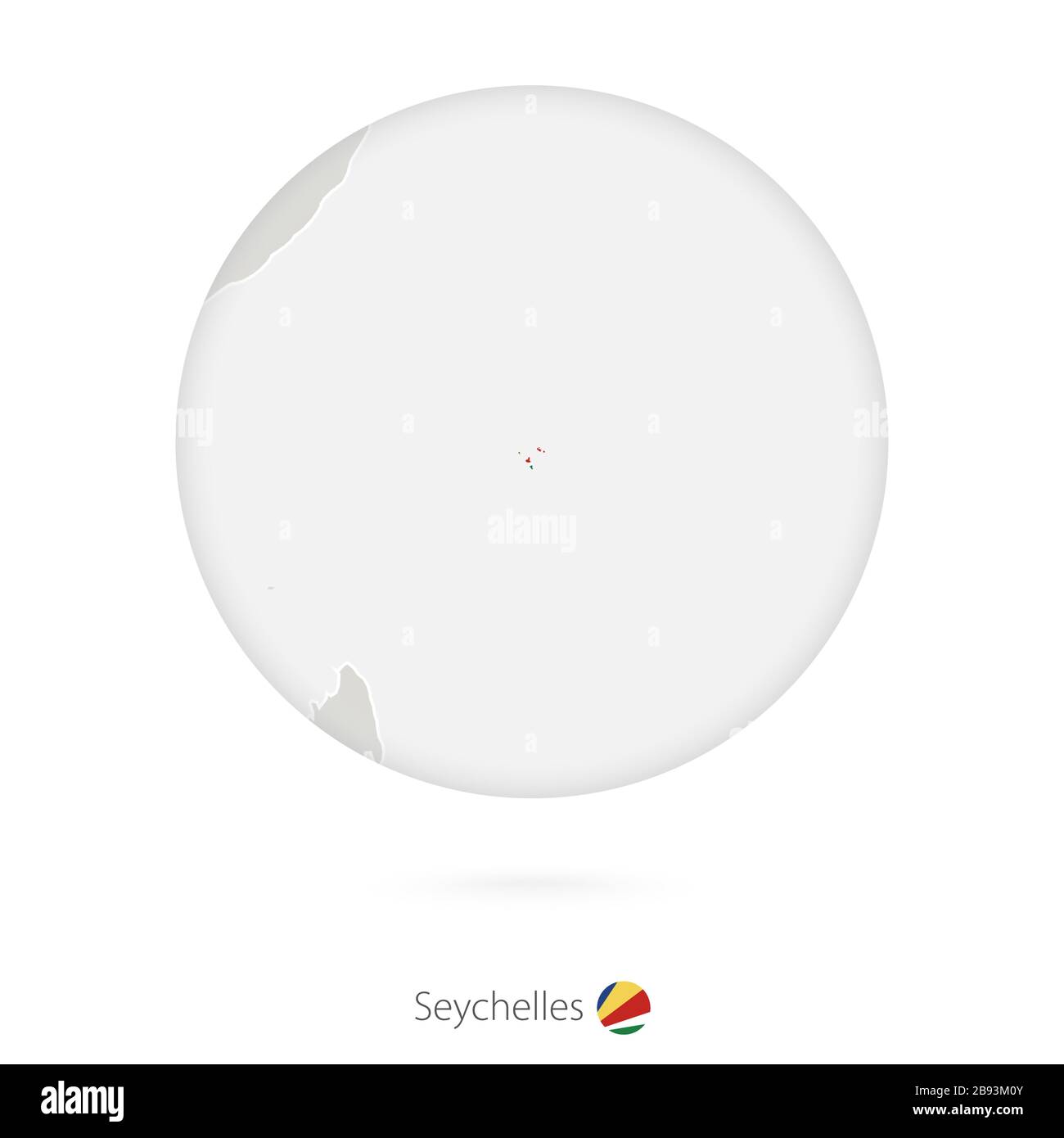 Map of Seychelles and national flag in a circle. Seychelles map contour with flag. Vector ...
