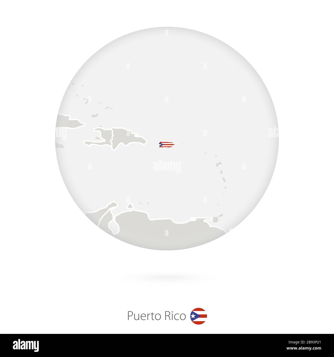 Map of Puerto Rico and national flag in a circle. Puerto Rico map ...