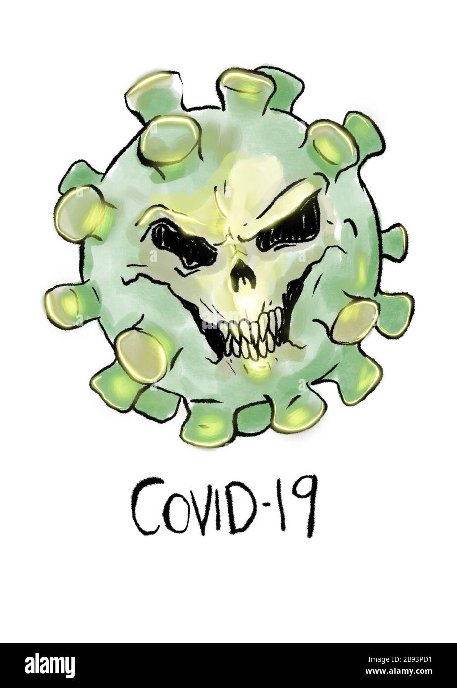 Covid-19 Coronavirus evil virus particle Stock Photo - Alamy