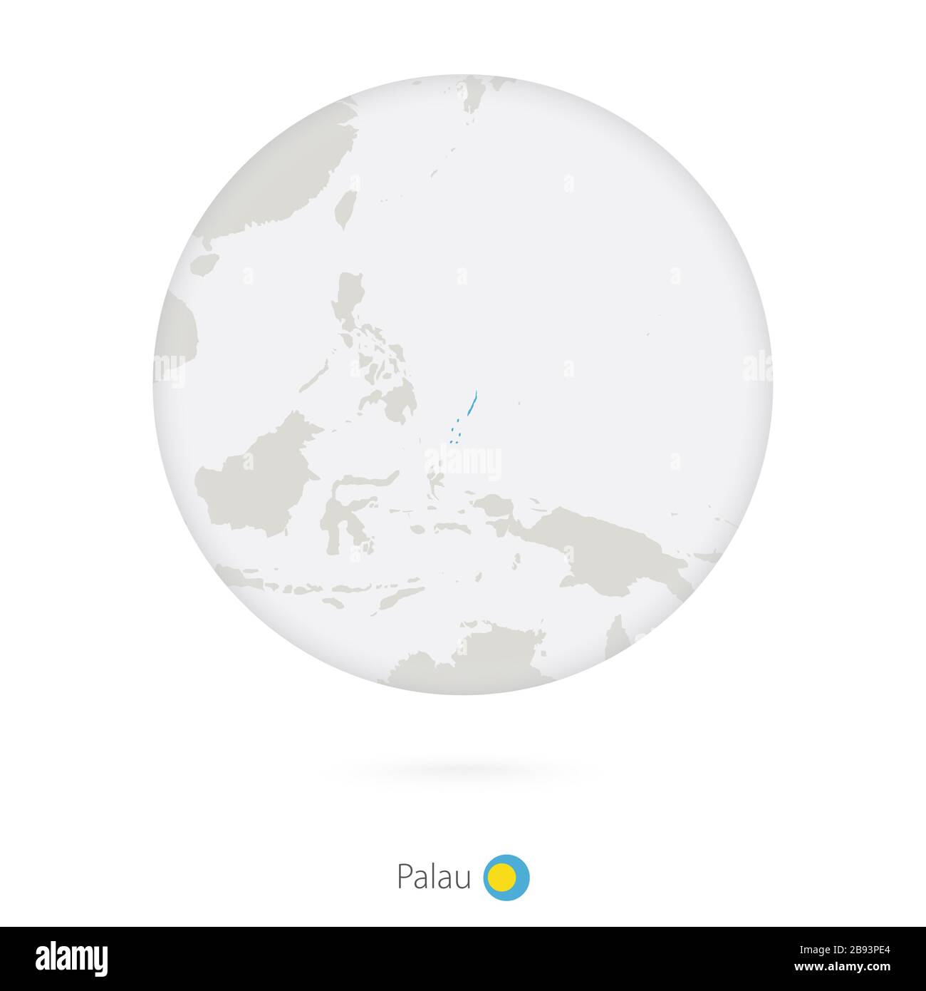 Map of Palau and national flag in a circle. Palau map contour with flag. Vector Illustration ...