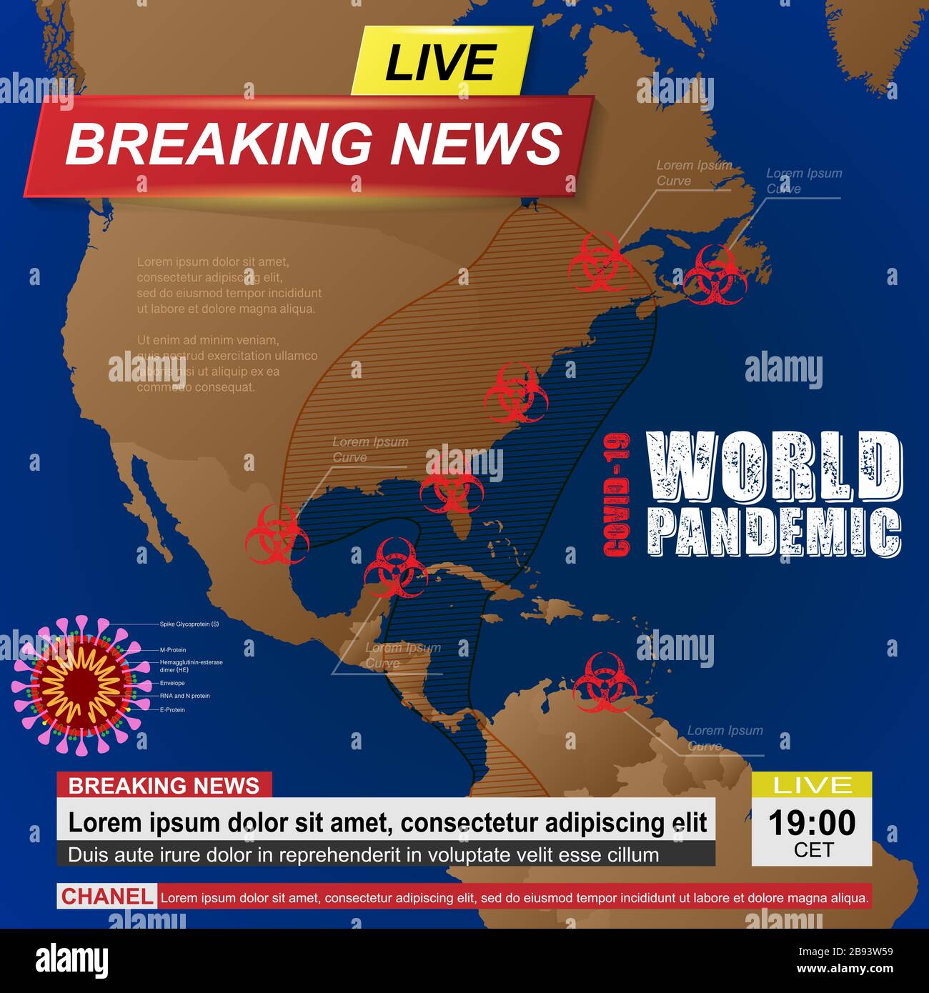 USA coronavirus news background Stock Vector Image & Art - Alamy