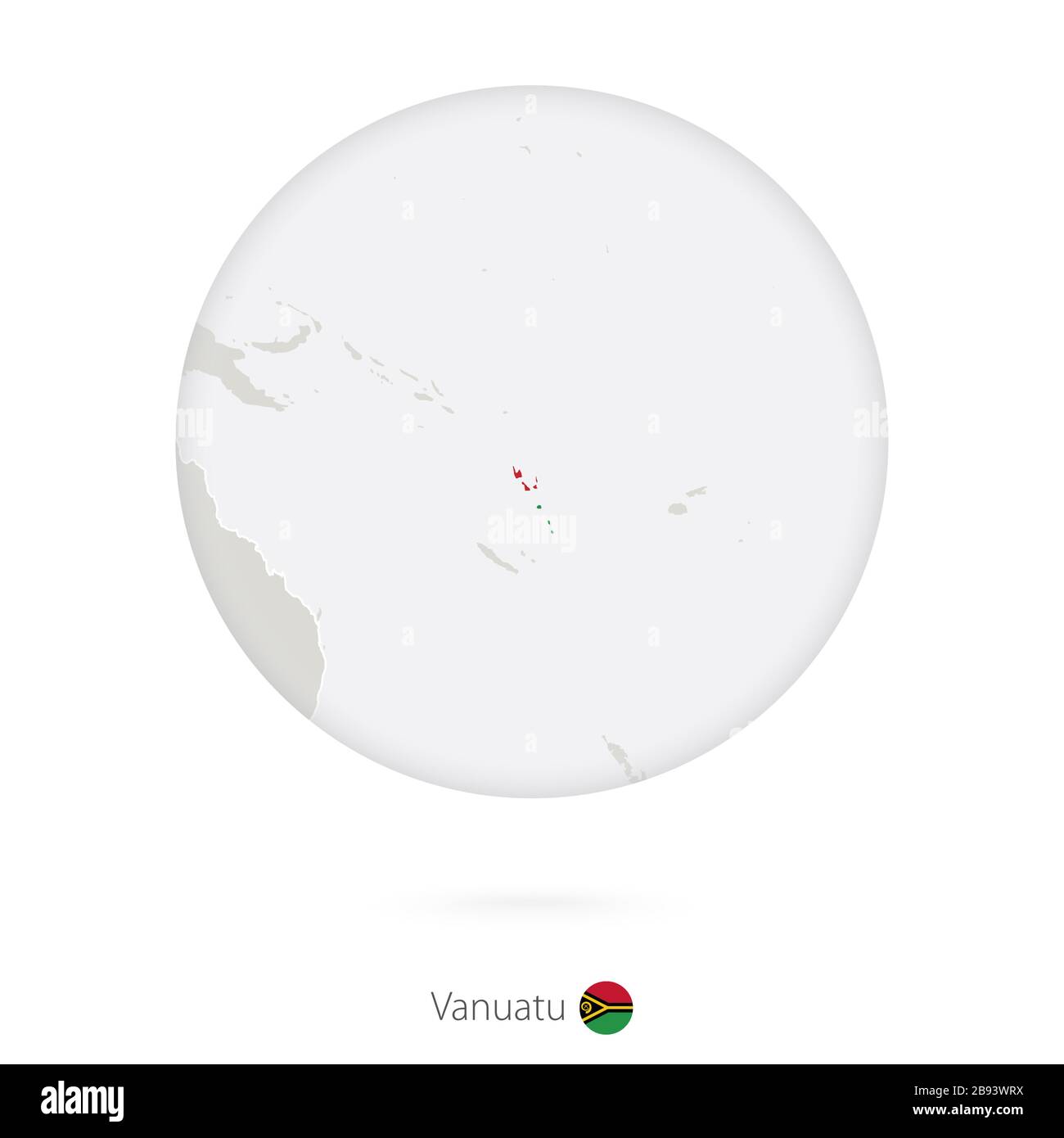 Map of Vanuatu and national flag in a circle. Vanuatu map contour with flag. Vector Illustration ...