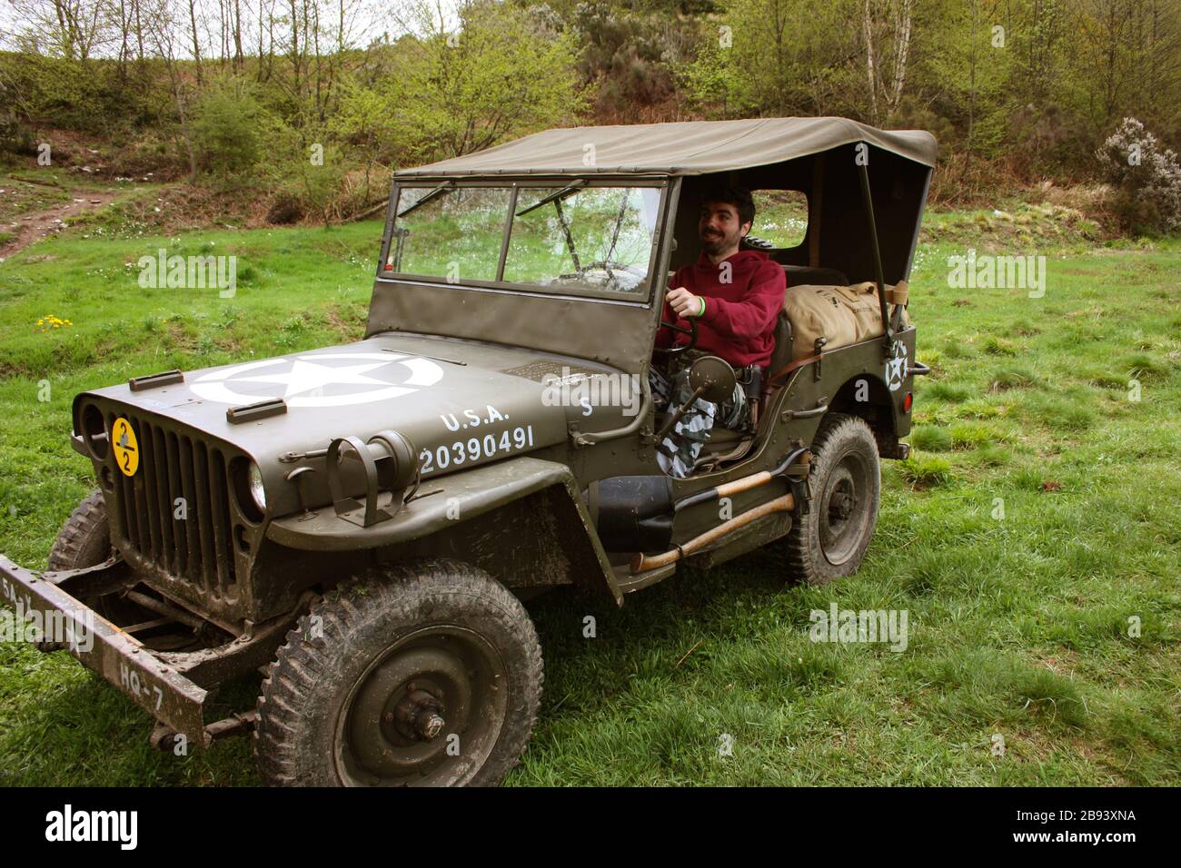 American military jeep of the Second World War on the paths of the ...