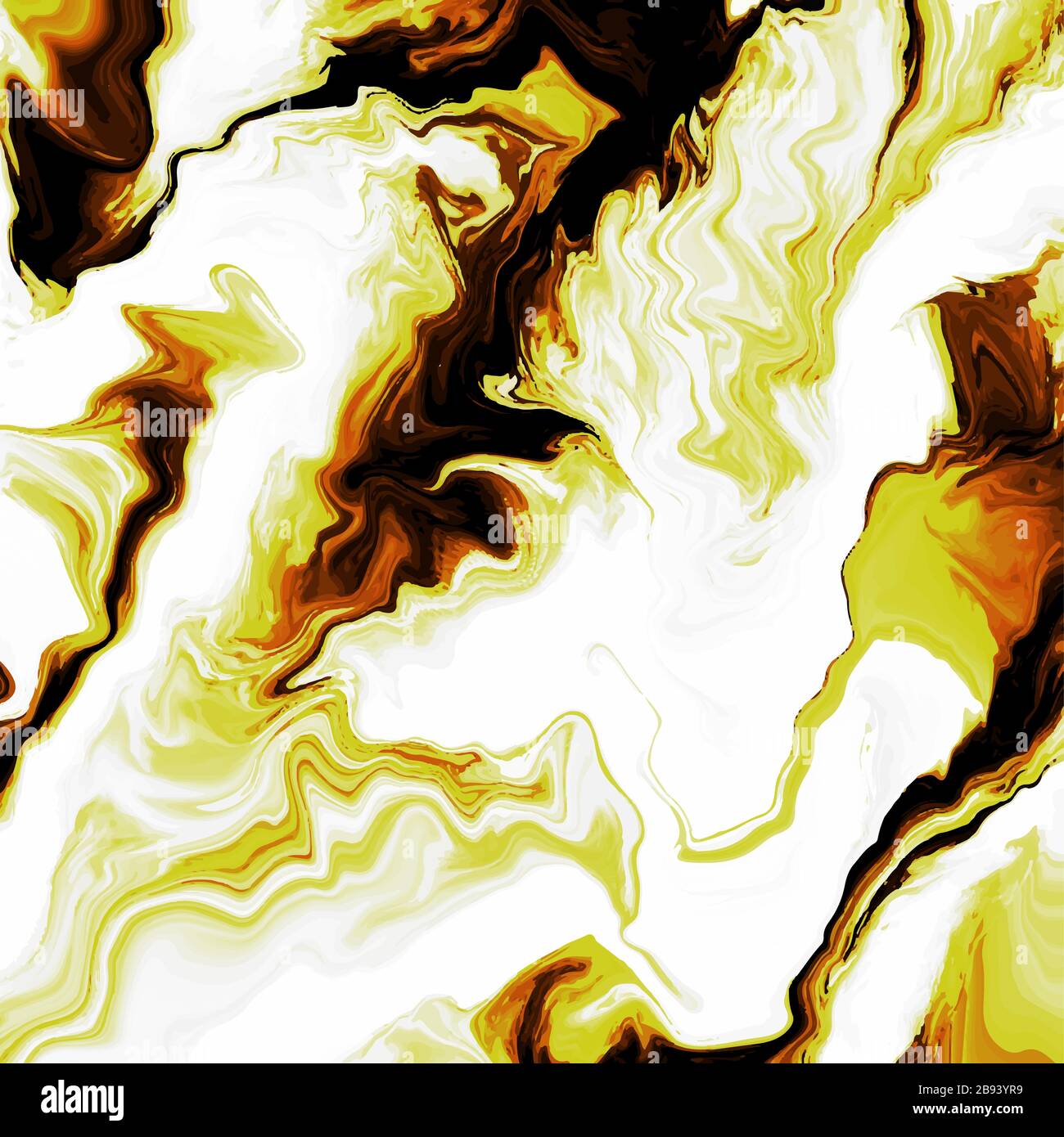 Abstract illustration fluid art design background Yellow color Stock ...