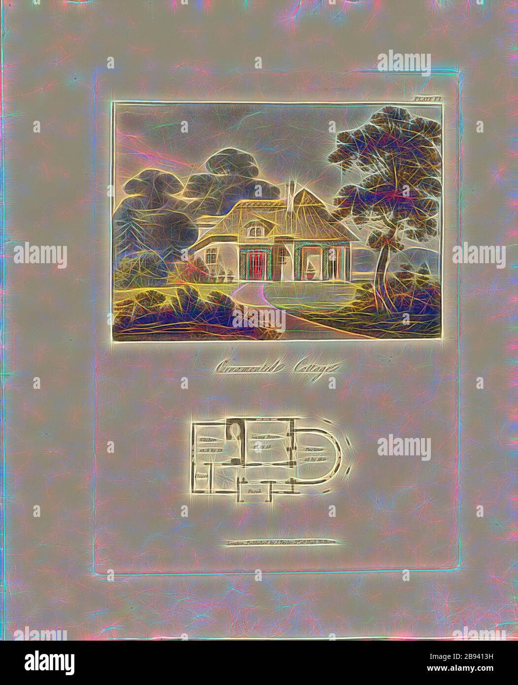 Ornamented Cottage, elevation and plan for a decorated country house ...